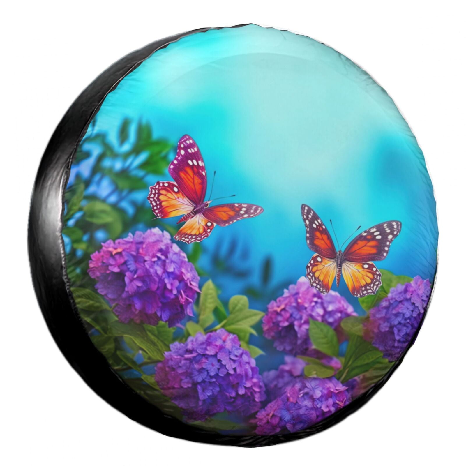 Kakalad Hydrangea Flowers With Butterflies 01 Spare Tire Cover