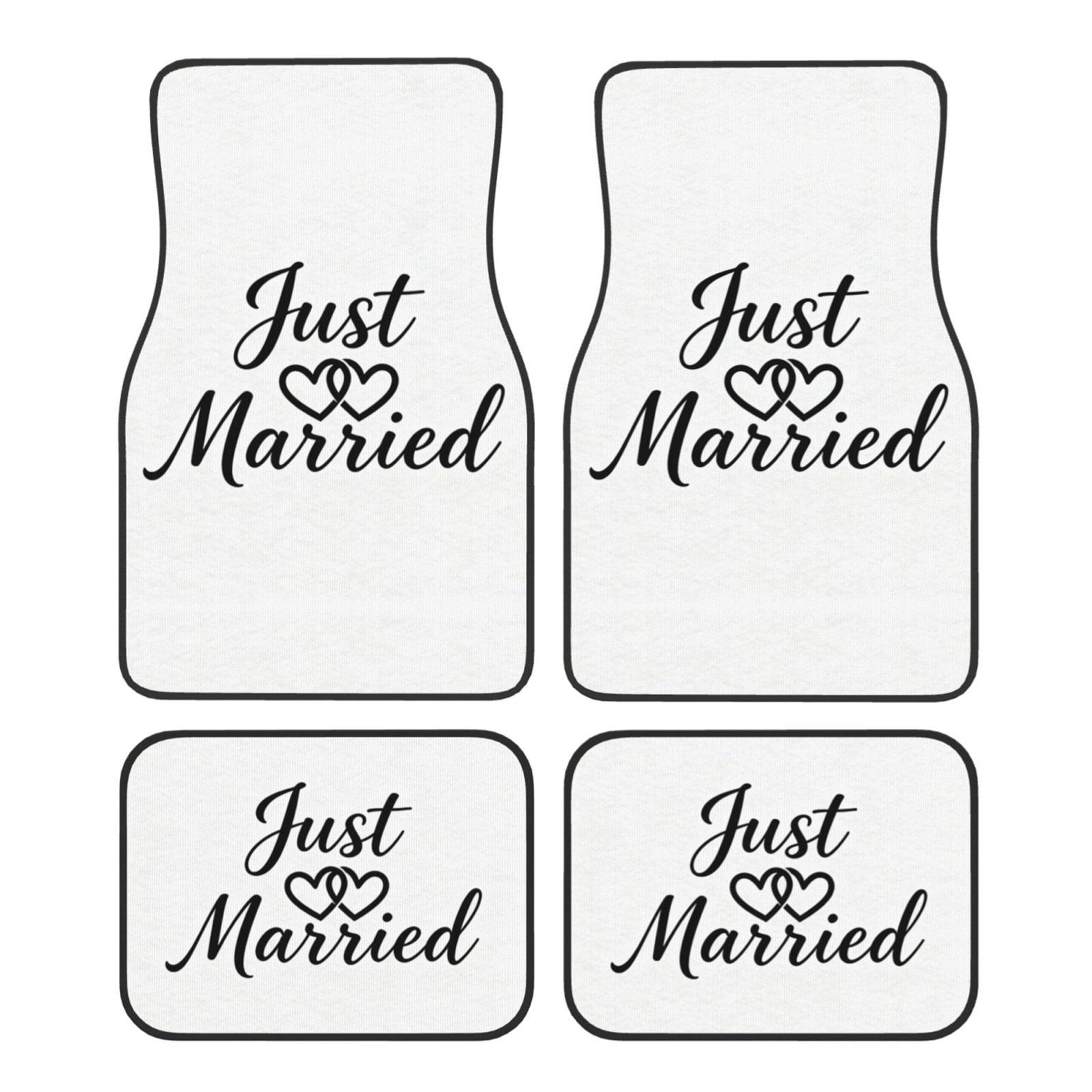 KAKALAD Just Married 01 Car Floor Mats 4PC Set Carpet Protection ...