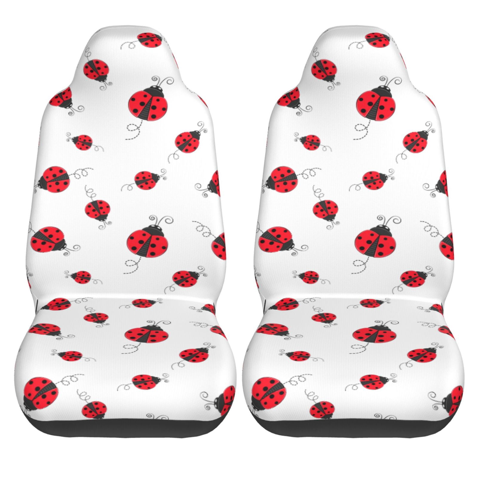 KAKALAD Ladybug Dotted Pattern Car Seat Covers Set Vehicle Front Seats ...