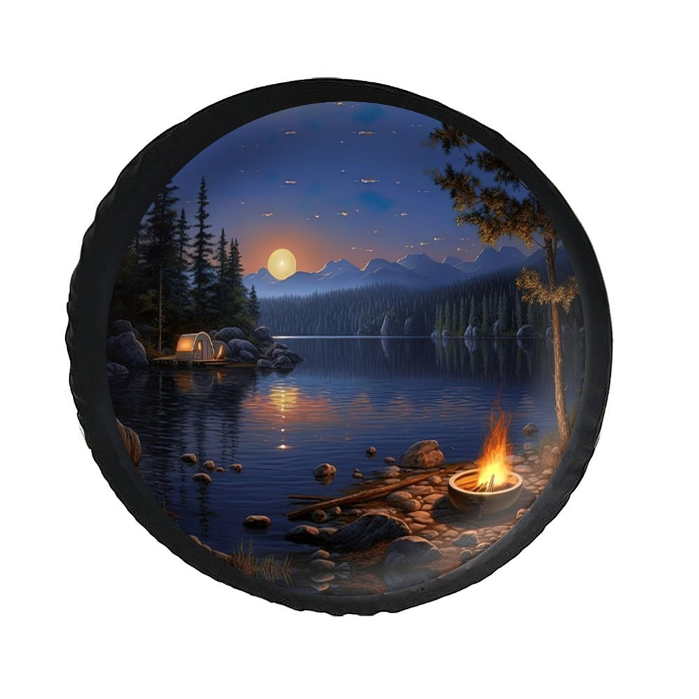 KAKALAD Lake Forests Campfire 04 Spare Tire Cover PVC Leather Universal ...