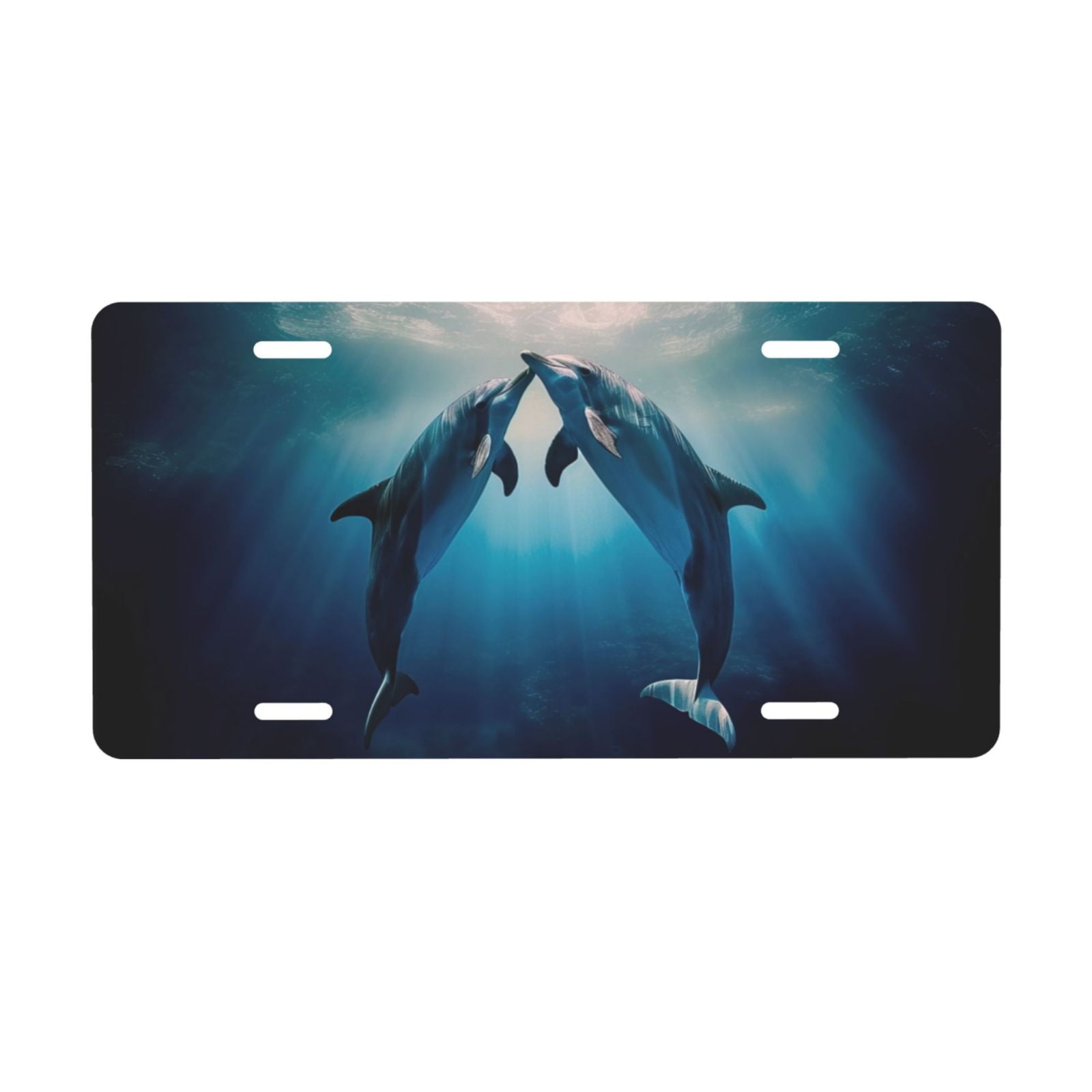 KAKALAD Lovely Ocean Dolphin Kiss 01 Aluminum Universal Car Vehicles ...