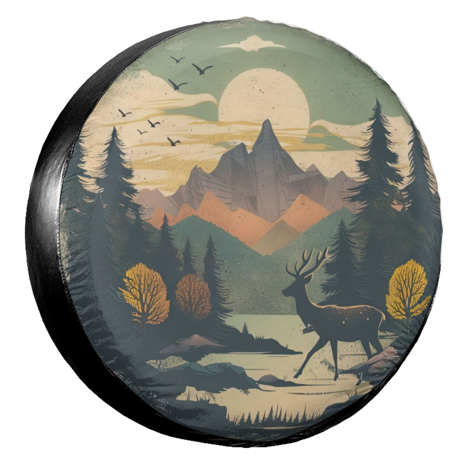 KAKALAD Mountain Landscape Deer Silhouette 03 Spare Tire Cover ...