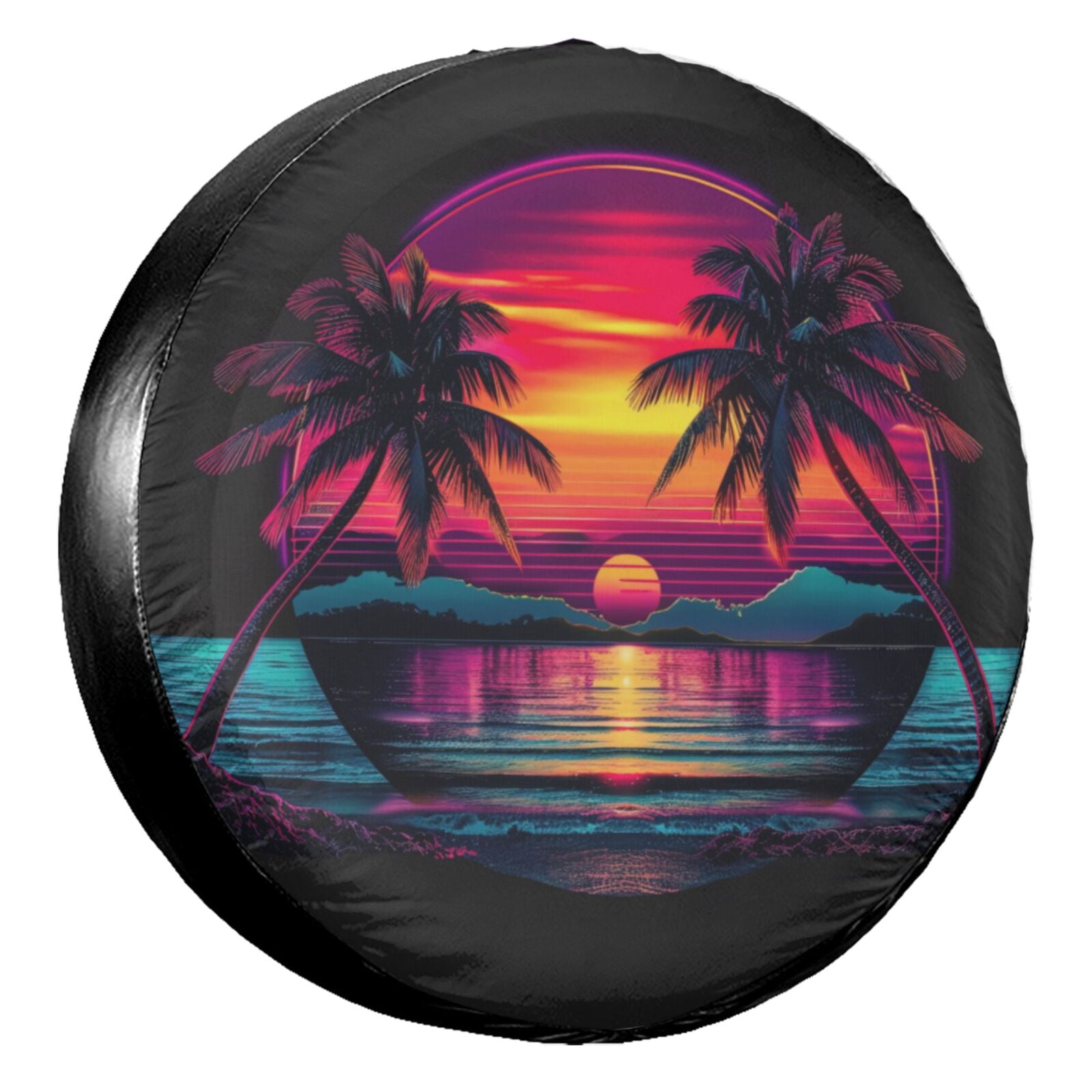 KAKALAD Neon Sunset Scene Palm Trees Tropical Sunsets Beach Landscape ...