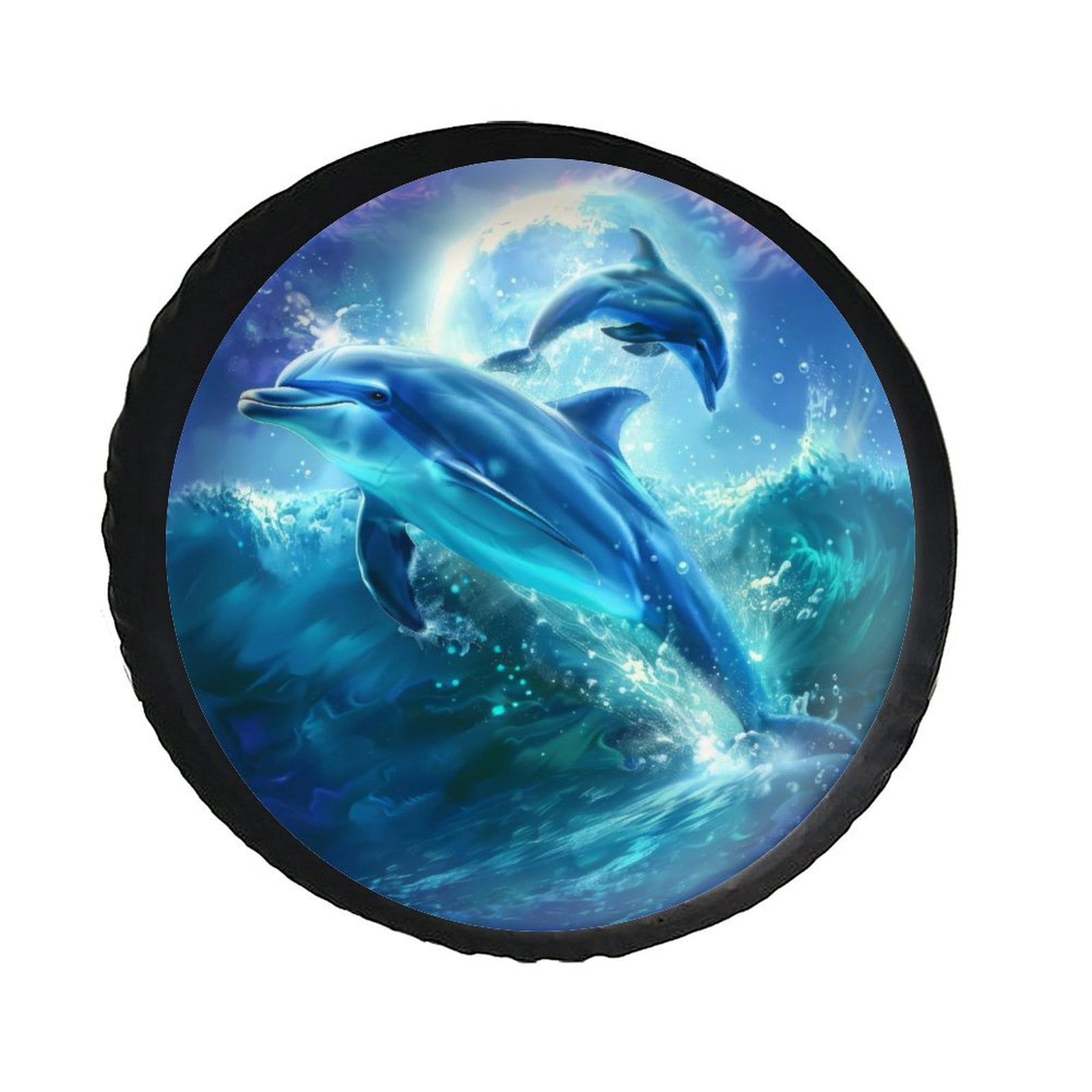 KAKALAD Ocean Dolphin 10 Spare Tire Cover PVC Leather Universal Vehicle ...