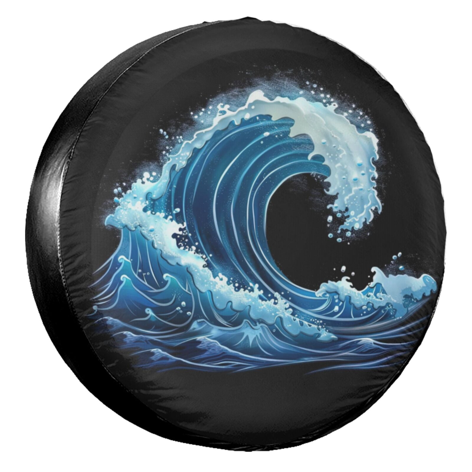KAKALAD Ocean Wave Blue Waves Spare Tire Cover Universal Car Vehicle ...