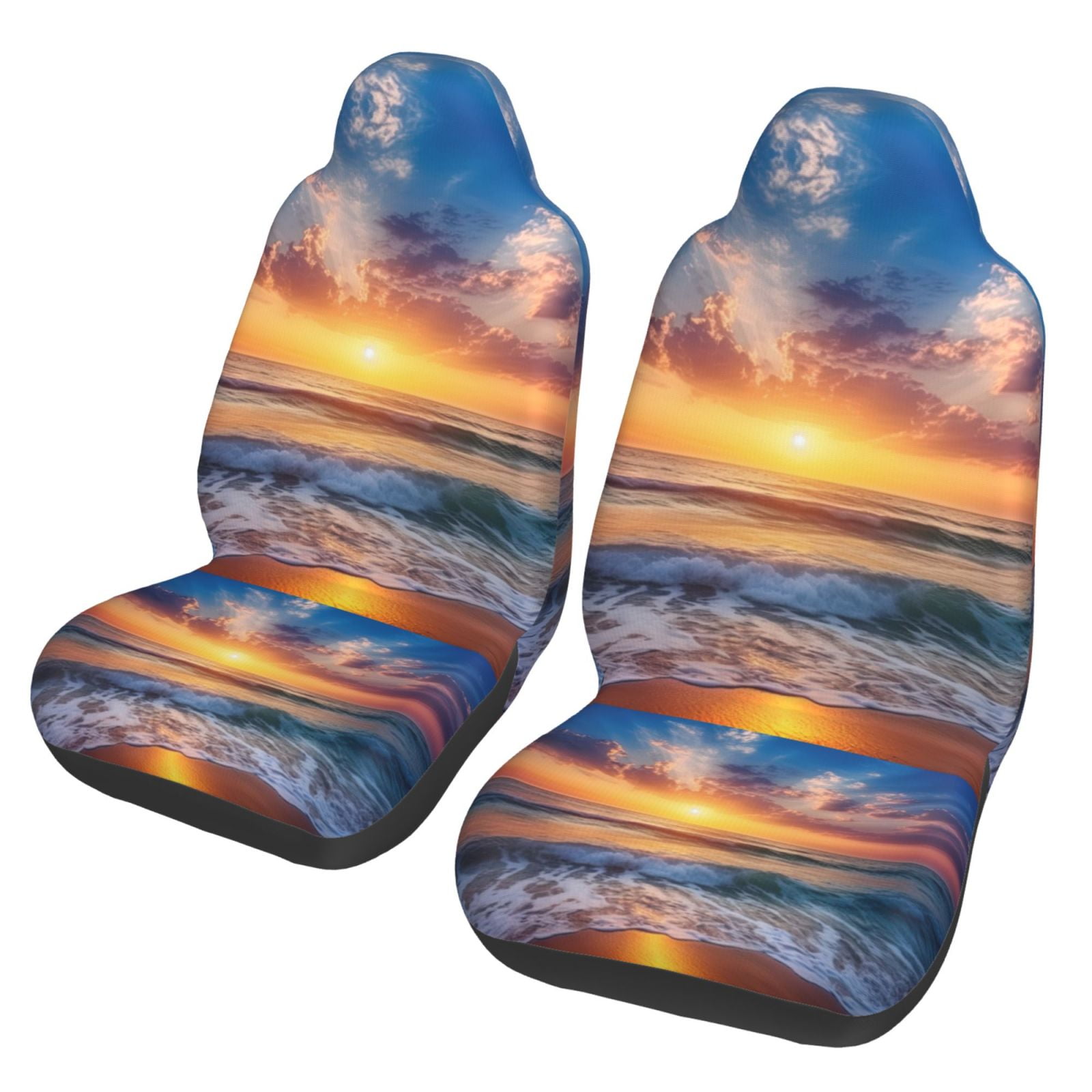 KAKALAD Ocean Waves Beach Sand Seaside Sunrise 04 Car Seat Covers Set ...