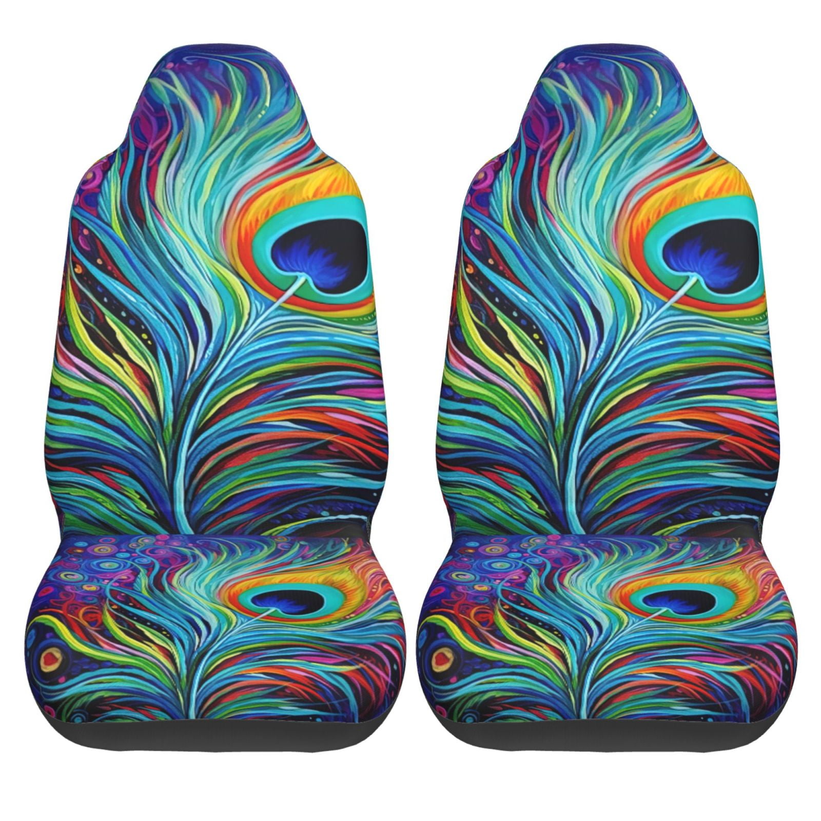 KAKALAD Peacock Feather 01 Car Seat Covers Set Vehicle Front Seats ...