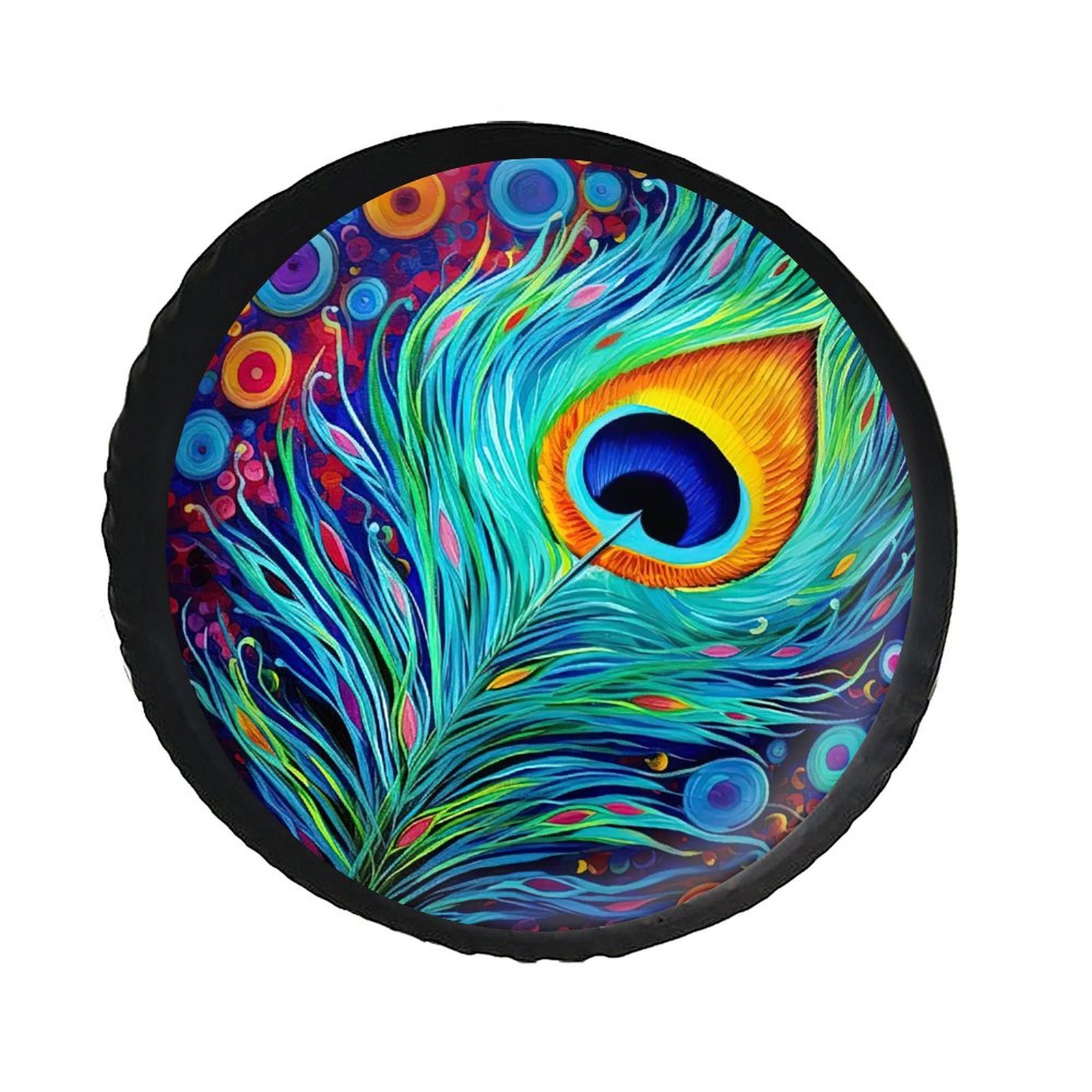 KAKALAD Peacock Feather 02 Spare Tire Cover PVC Leather Wheel ...