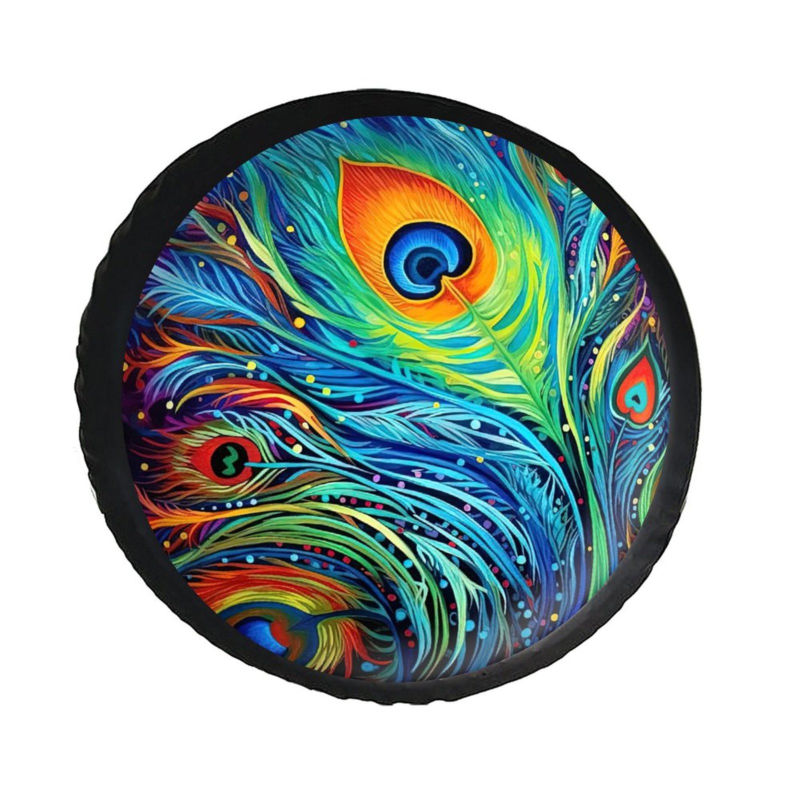 KAKALAD Peacock Feather 03 Spare Tire Cover PVC Leather Wheel ...