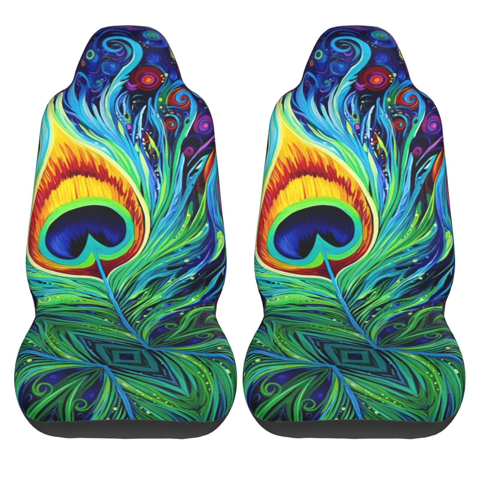KAKALAD Peacock Feather 04 Car Accessories Seat Covers Set Vehicle Seat ...