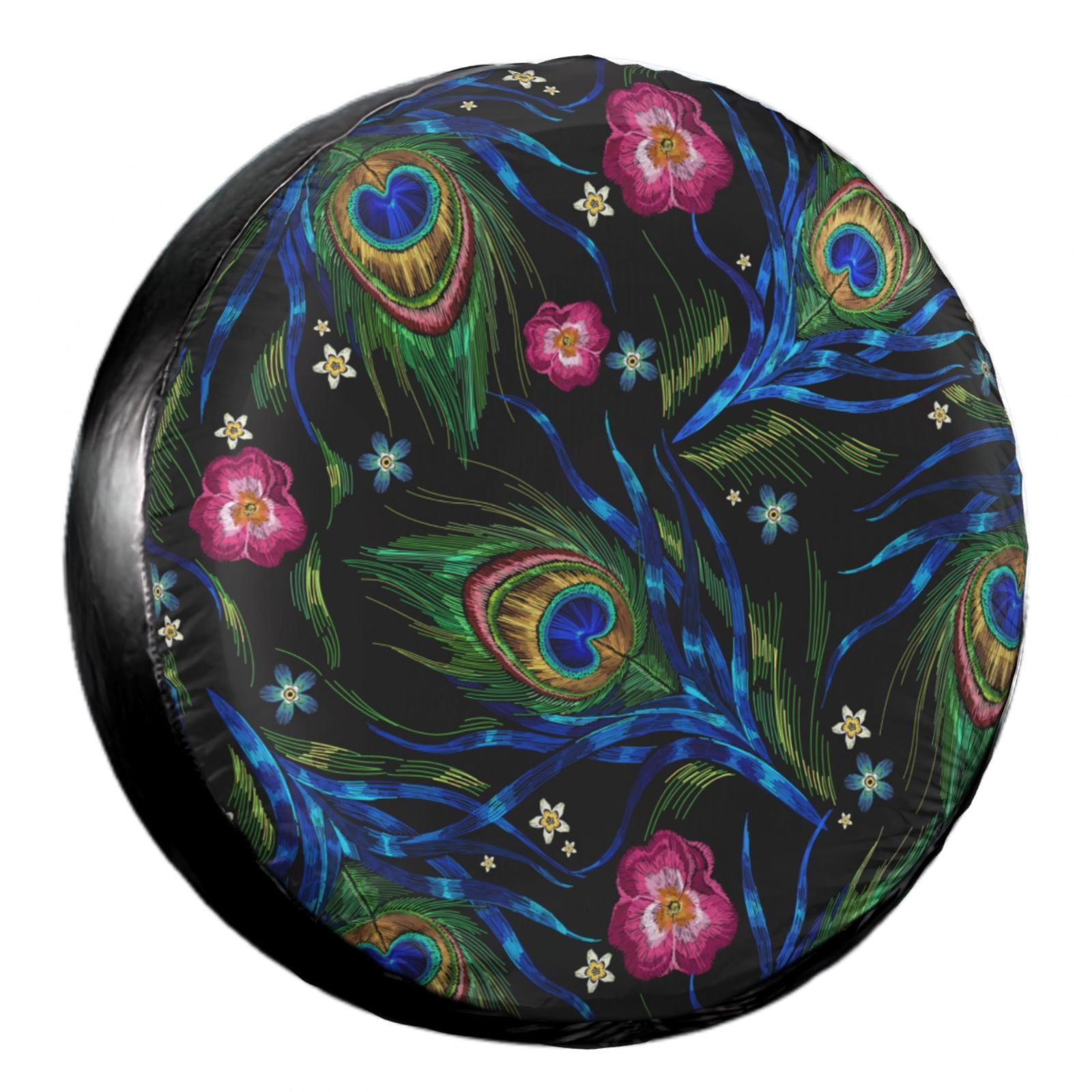KAKALAD Peacock feather roses flowers Spare Tire Cover Weatherproof ...