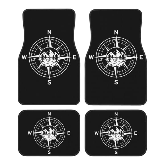 4-Piece Car Floor Mats Set, Elegant Oriental Navy Red Boho Crystal ...