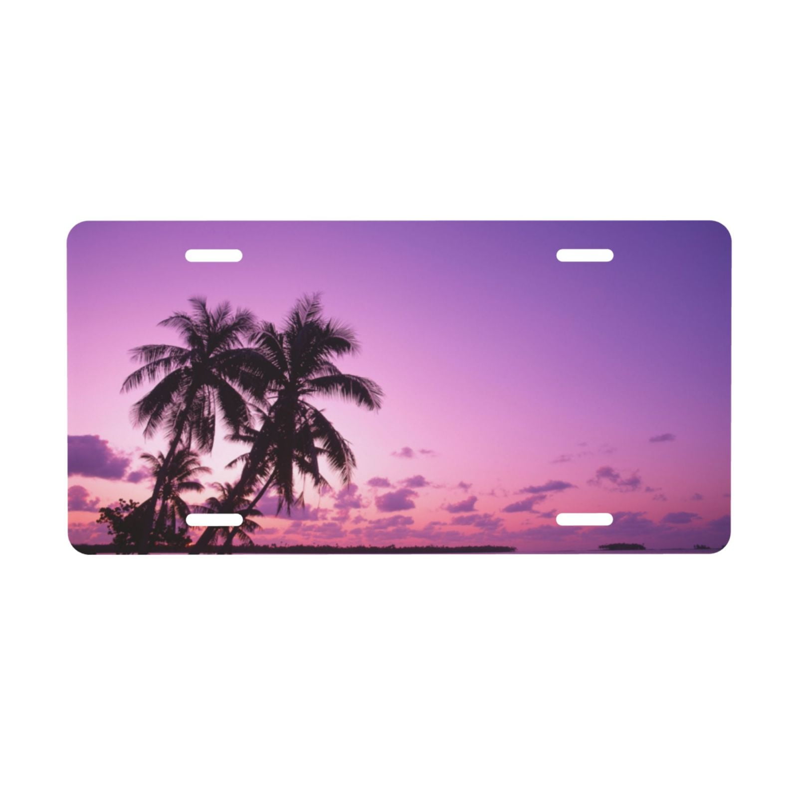 KAKALAD Pink Sky Coconut Aluminum Universal Car Vehicles License Plate ...
