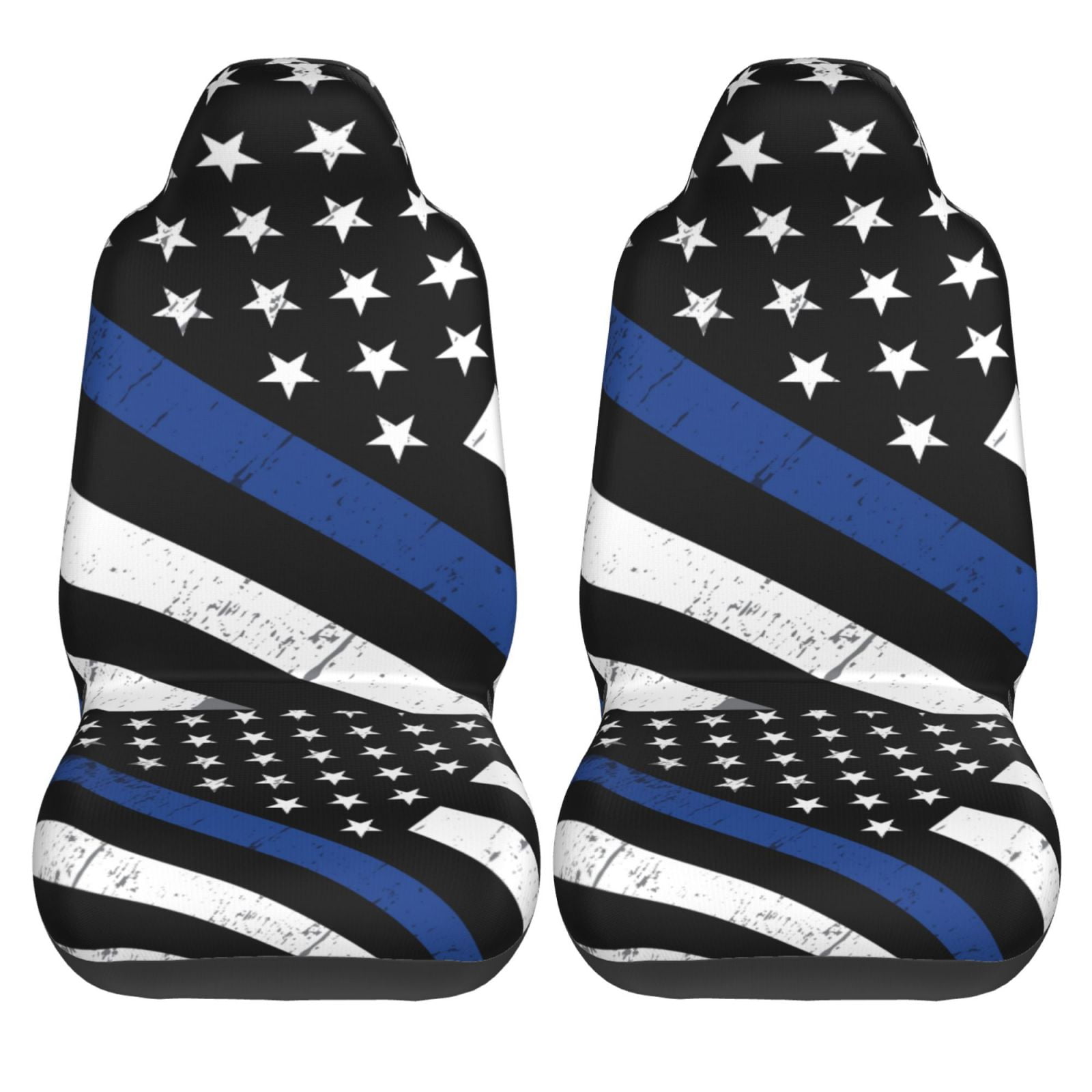 KAKALAD Police Thin Blue Line Flag Car Seat Covers Set Vehicle Front ...