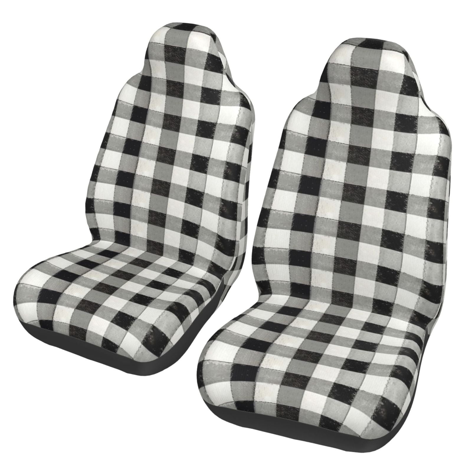 KAKALAD Retro Black White Buffalo Plaid Check Car Accessories Seat ...