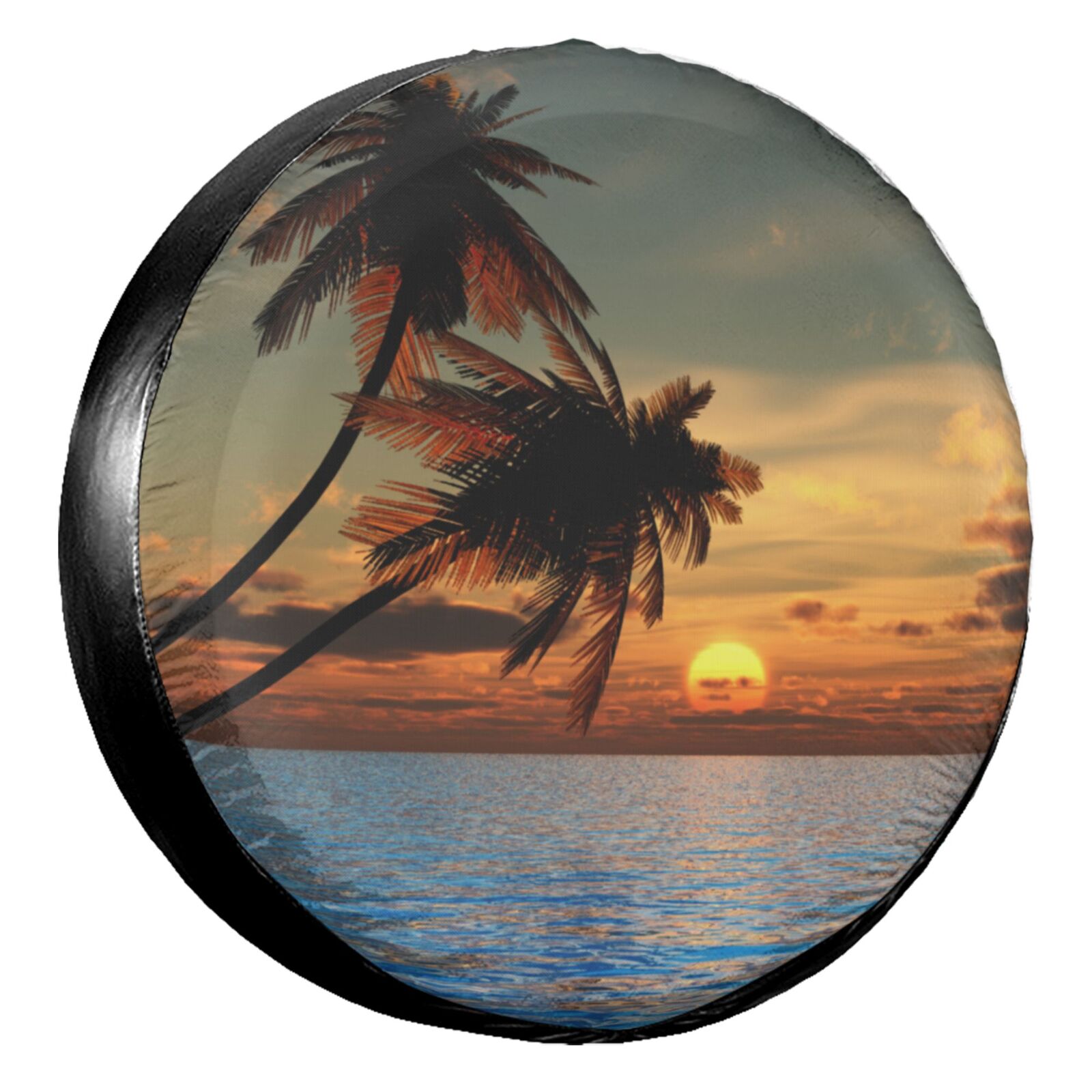 KAKALAD Sea sunset coconut tree Spare Tire Cover Universal Car Vehicle ...