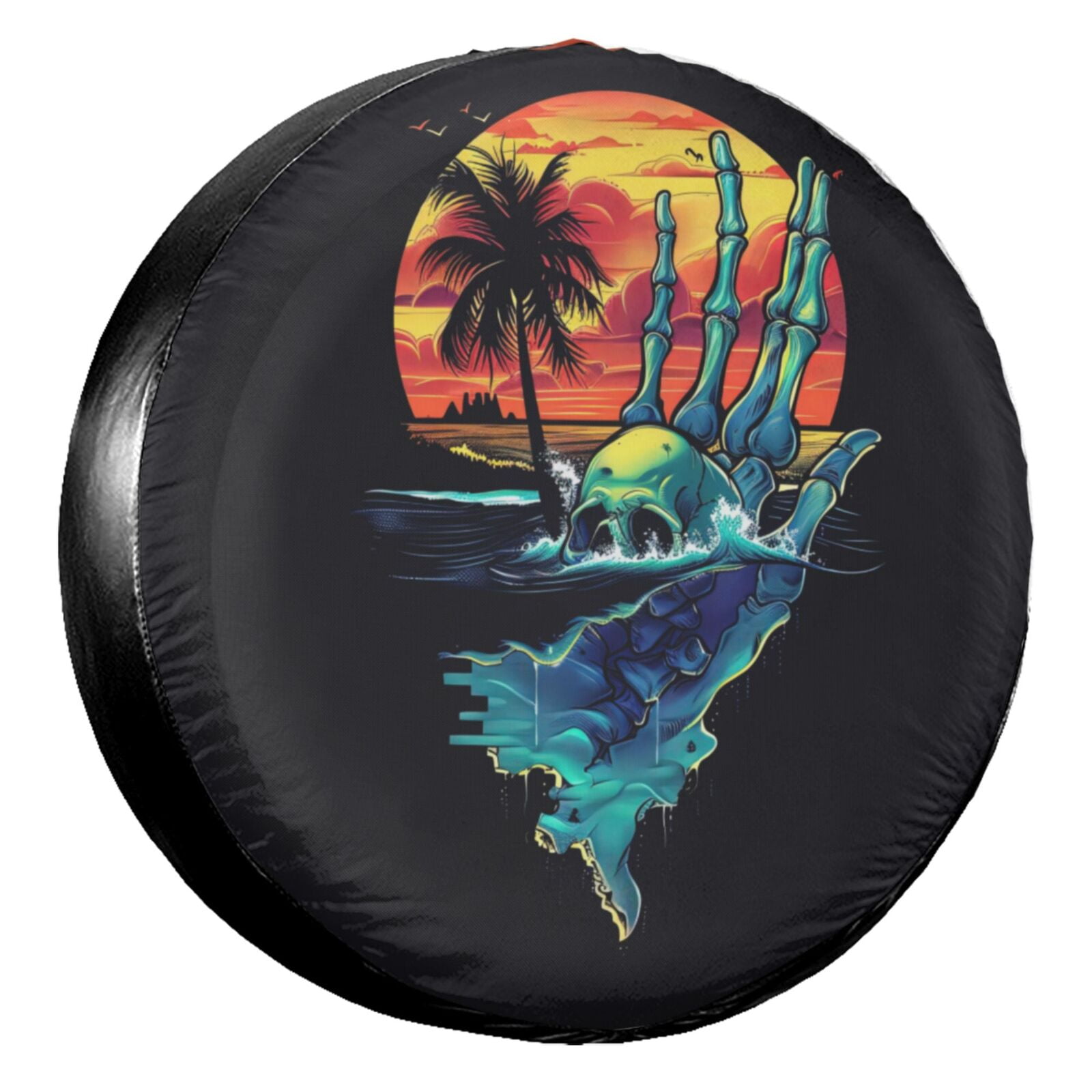 KAKALAD Skeleton Hand Beach Vibes Spare Tire Cover Universal Car ...