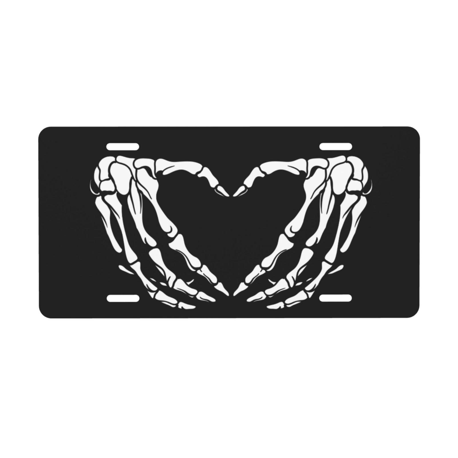 KAKALAD Skeleton Hands Howing Heart Aluminum Universal Car Vehicles ...