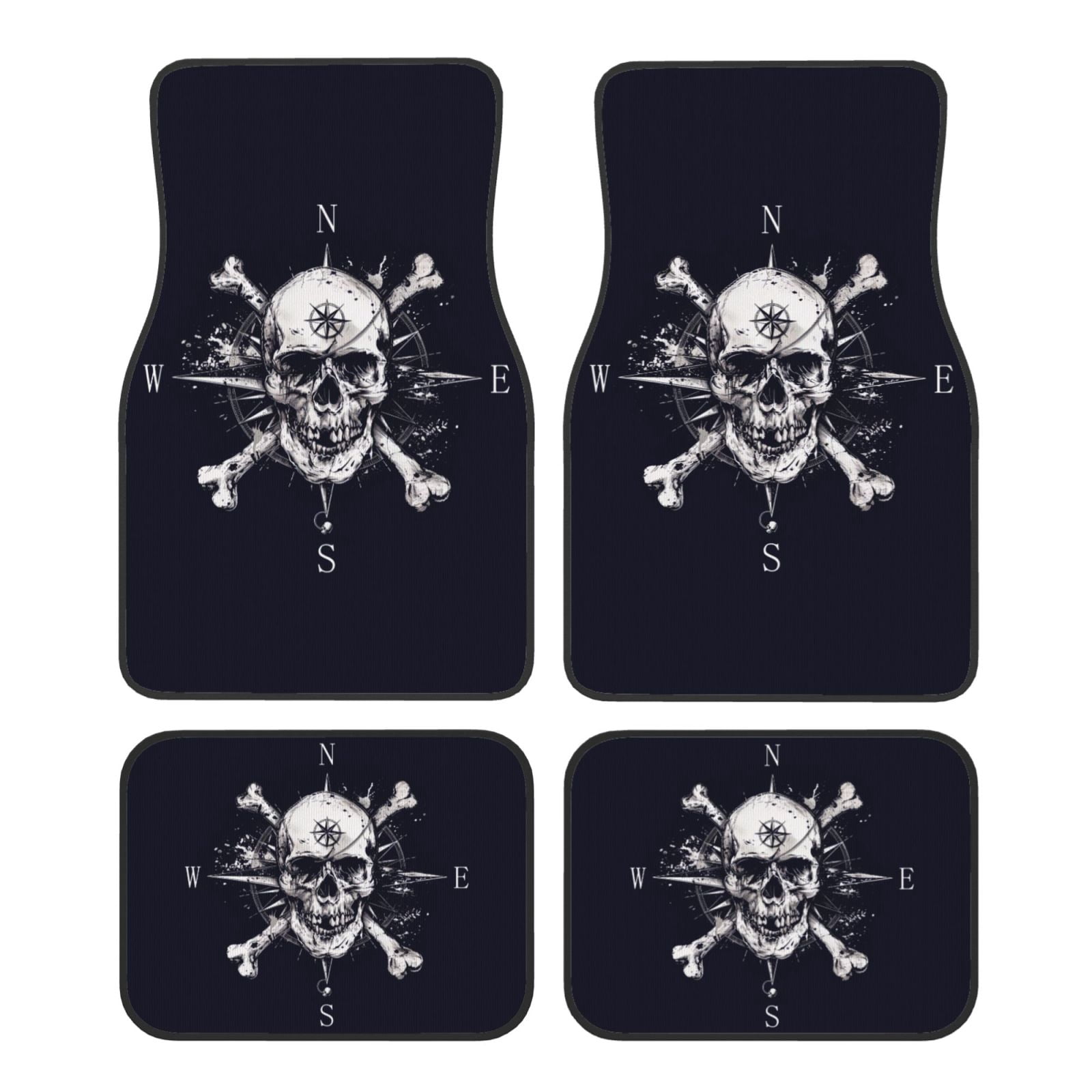 KAKALAD Skull Bones Car Floor Mats 4PC Set Carpet Protection, Universal ...