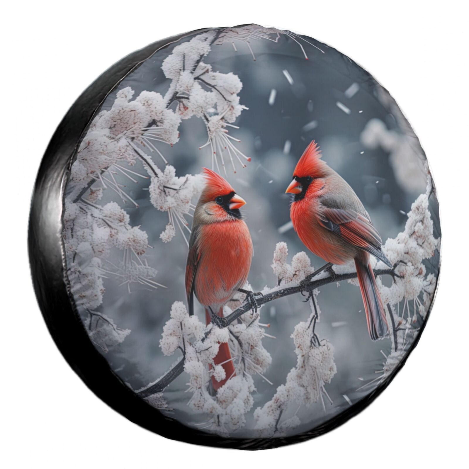 KAKALAD Snow Red Cardinal Winter Birds 07 Spare Tire Cover Weatherproof ...
