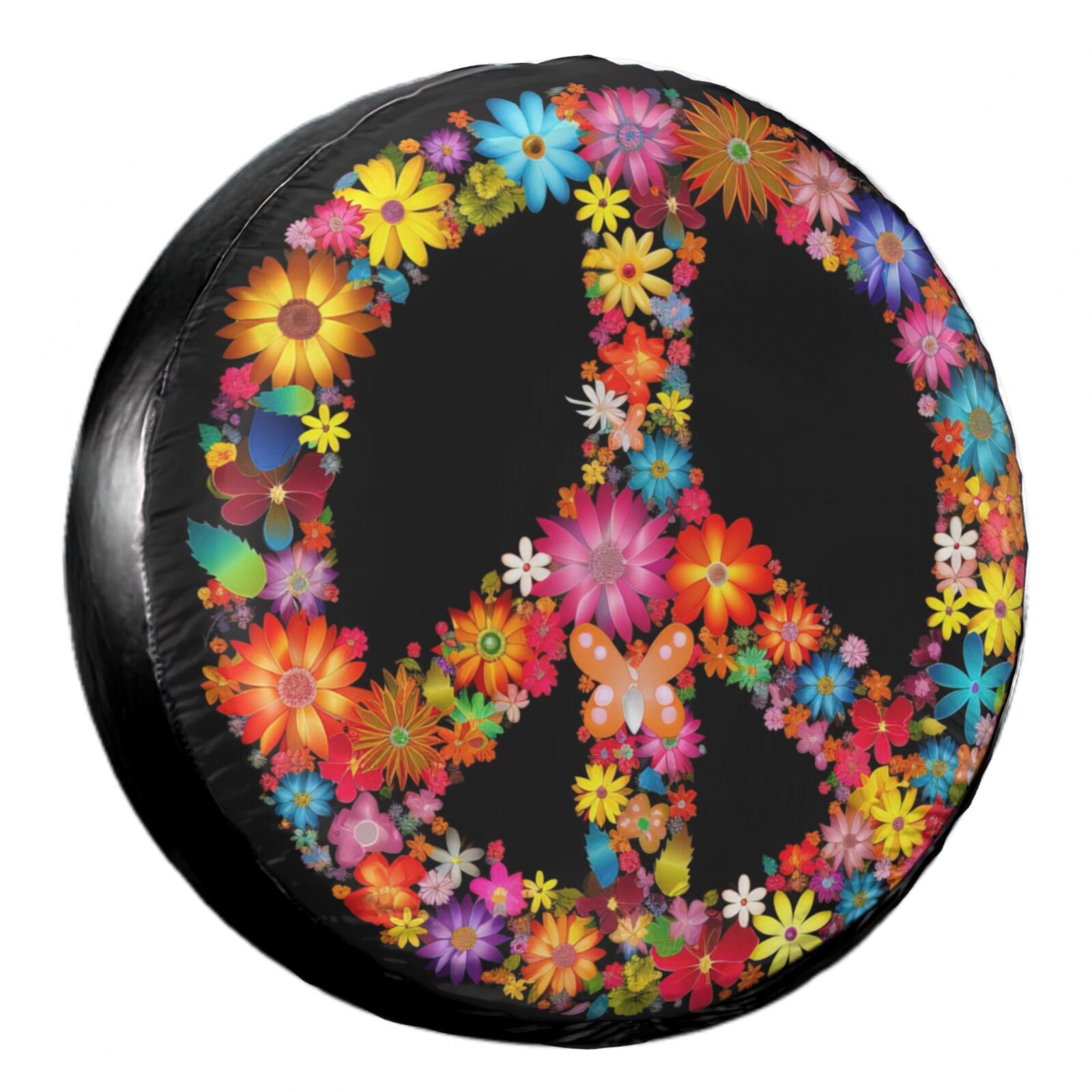 KAKALAD Spring Peace Sign Flower Symbol 01 Spare Tire Cover ...