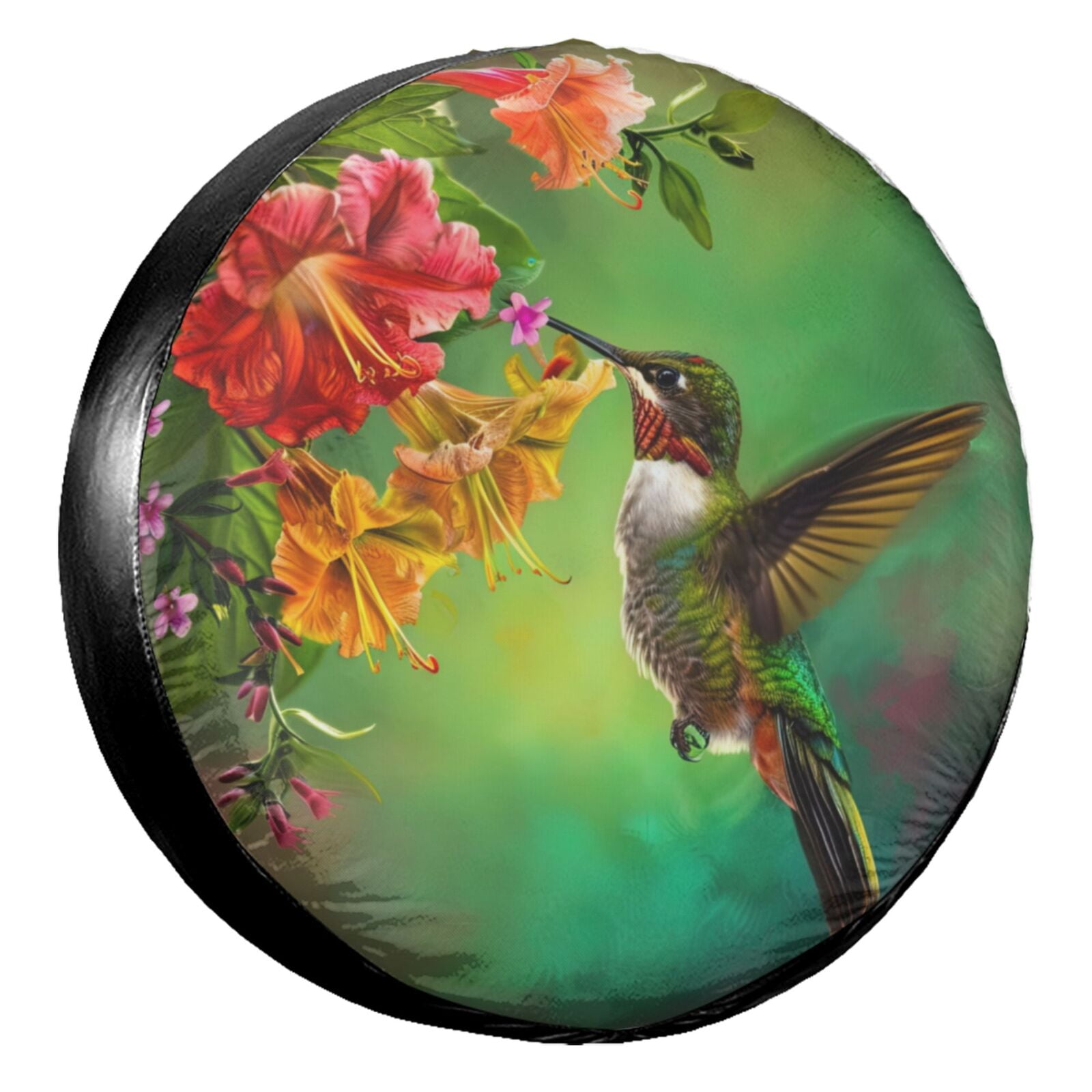 KAKALAD Spring Summer Hummingbird Colorful Flowers Spare Tire Cover ...
