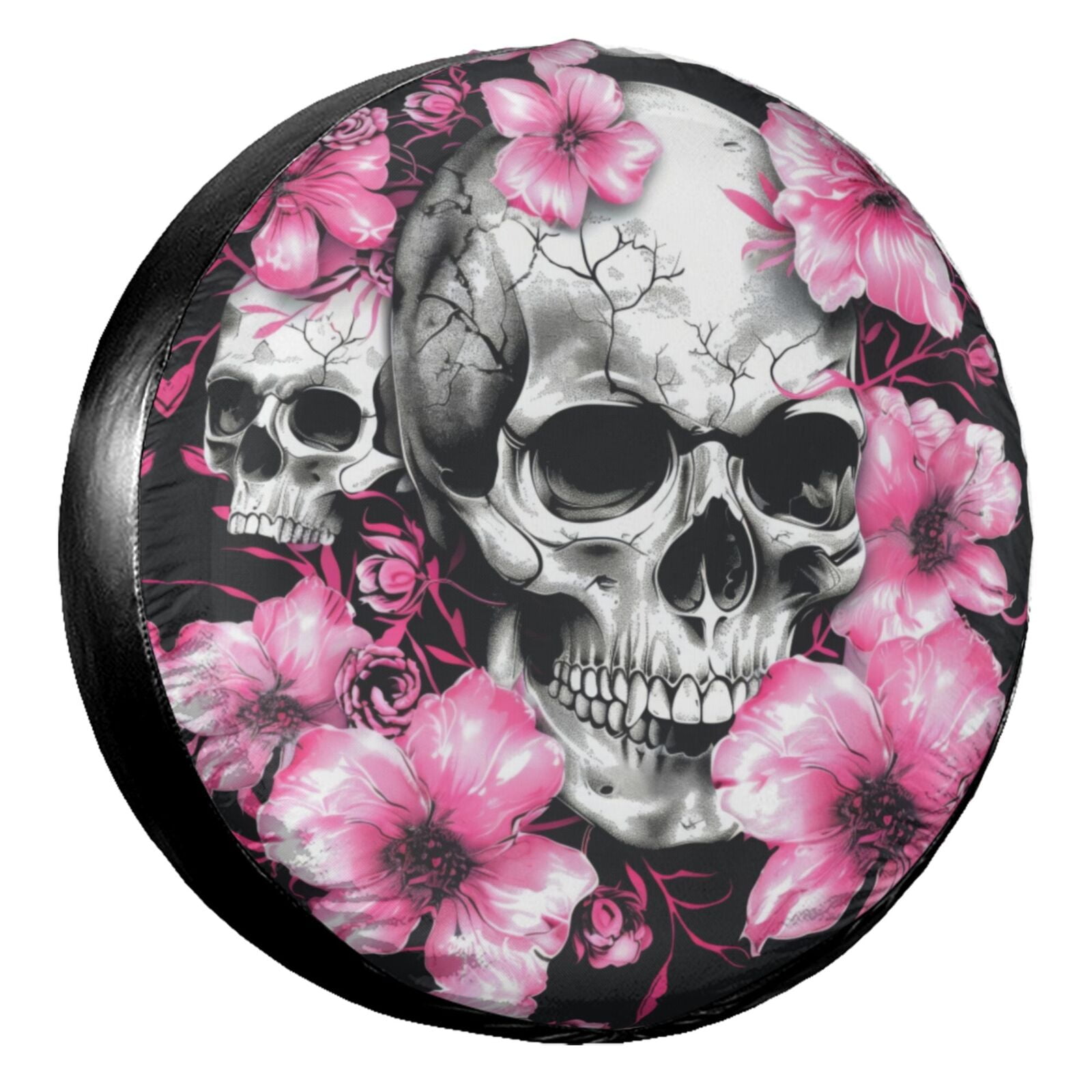 KAKALAD Sugar Skull Skeleton Flower Pink 03 Universal Spare Tire Cover ...