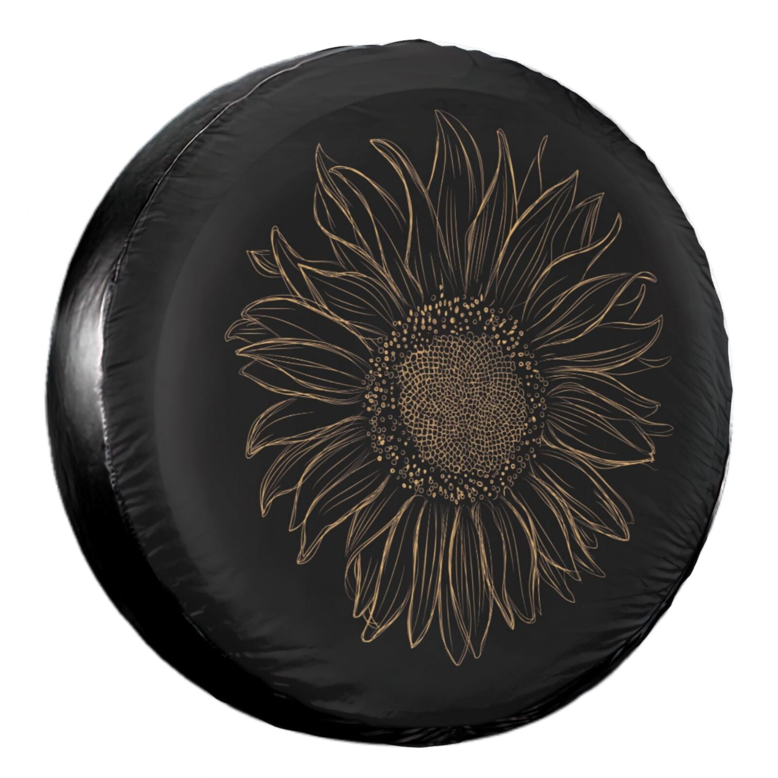 KAKALAD Sunflower black Spare Tire Cover Weatherproof Universal Vehicle ...