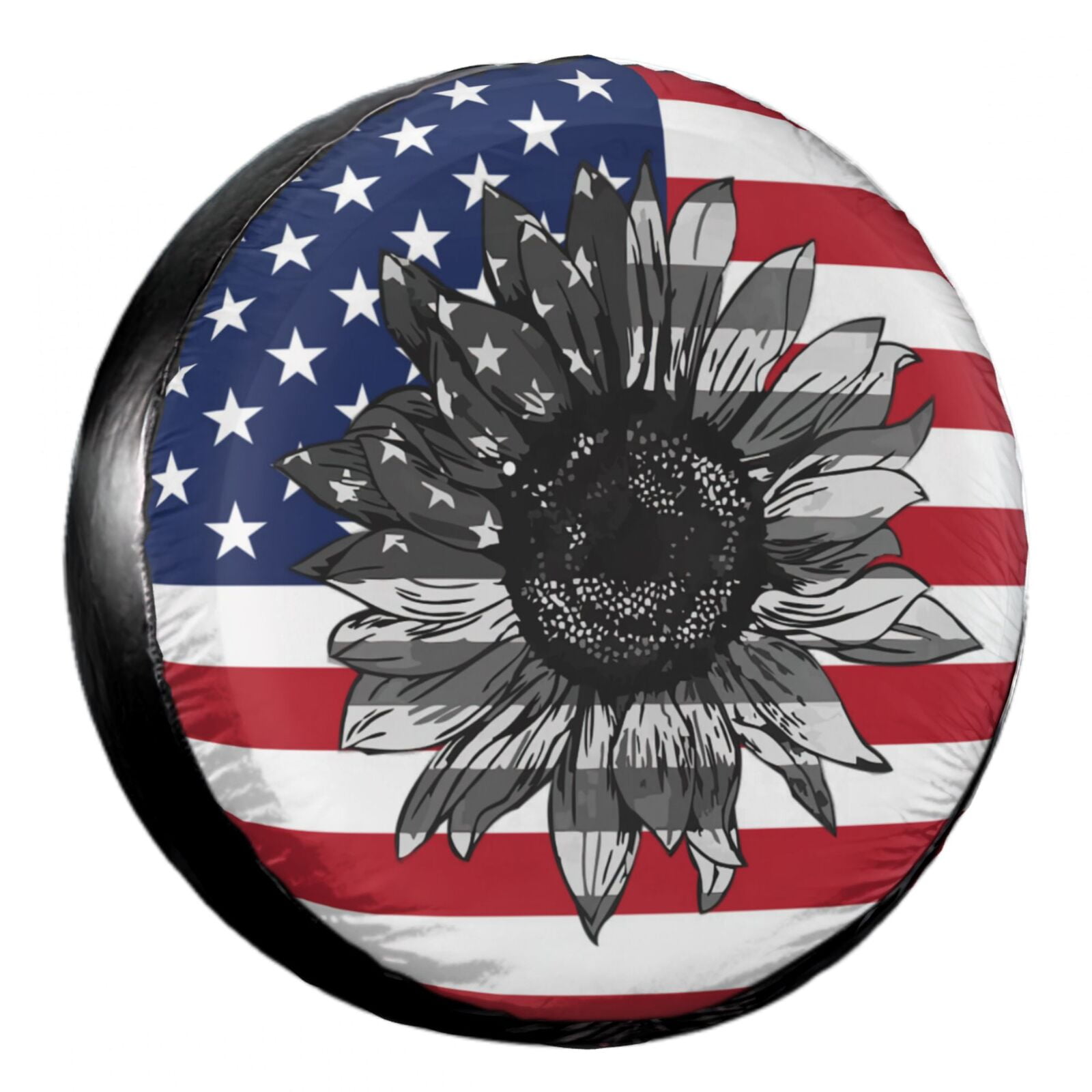 KAKALAD Sunflower original american flag usa patriotic Spare Tire Cover ...