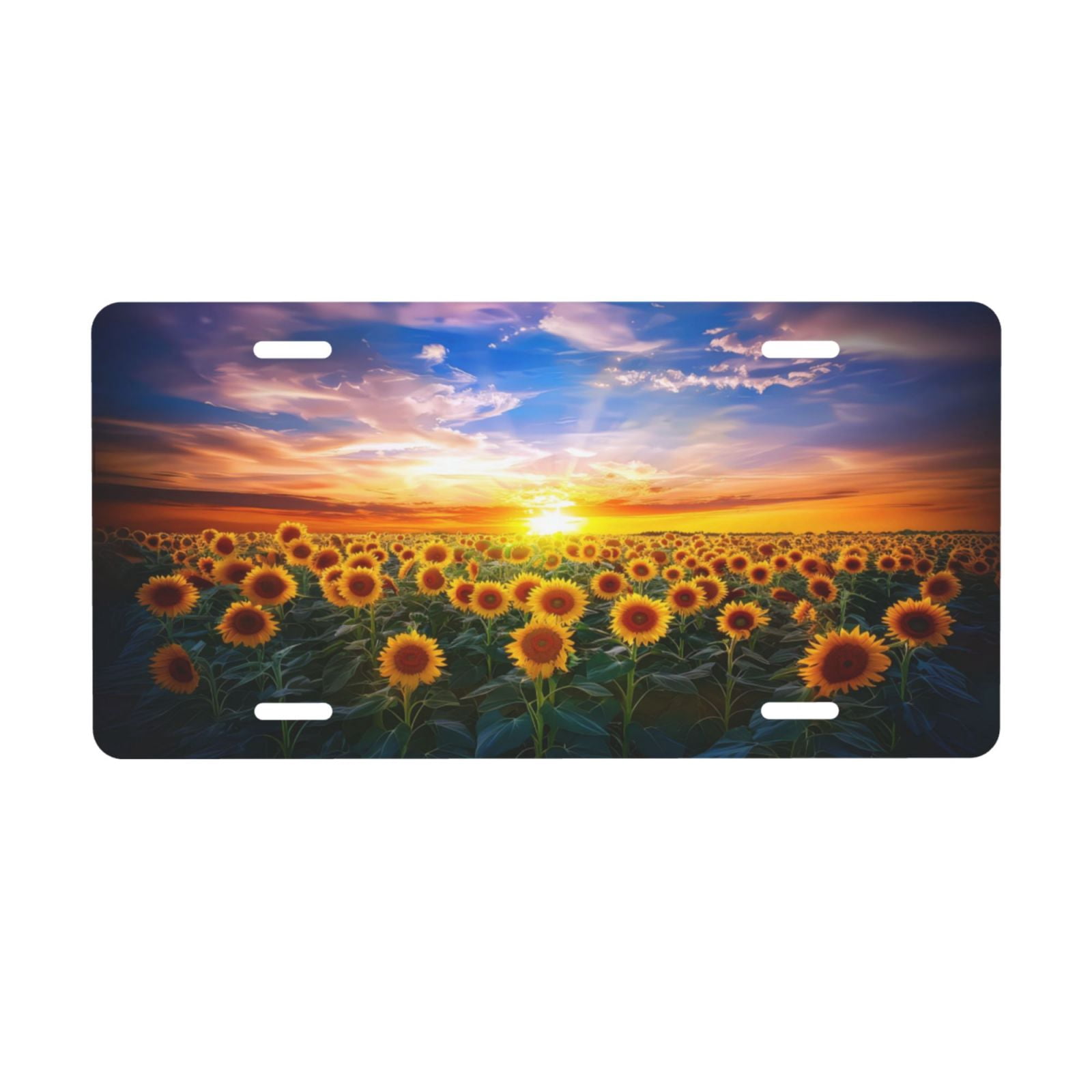 KAKALAD Sunflowers Full Bloom Sunset Aluminum Universal Car Vehicles ...