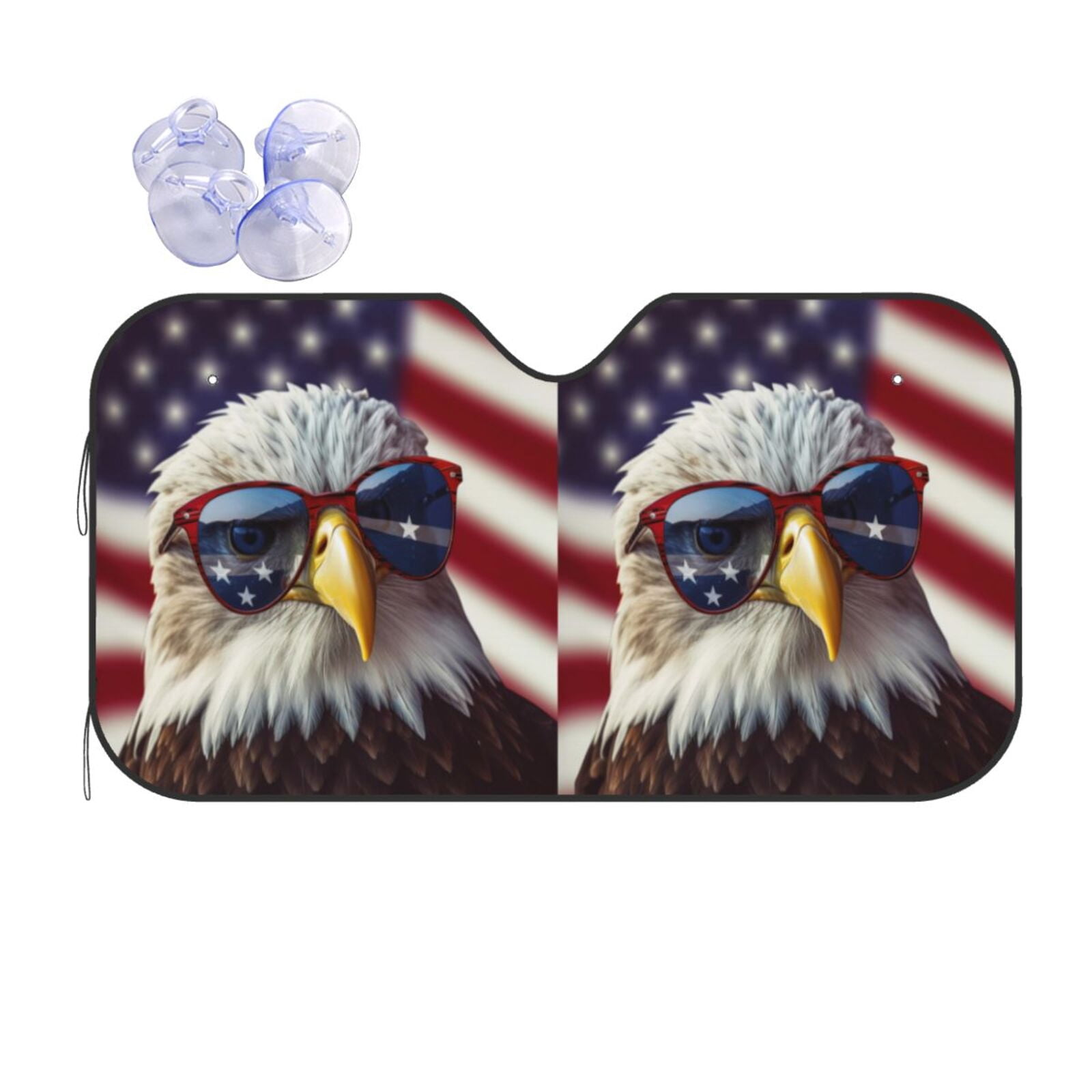 KAKALAD Sunglasses Bald Eagle American Flag 02 Universal Windshield Car ...