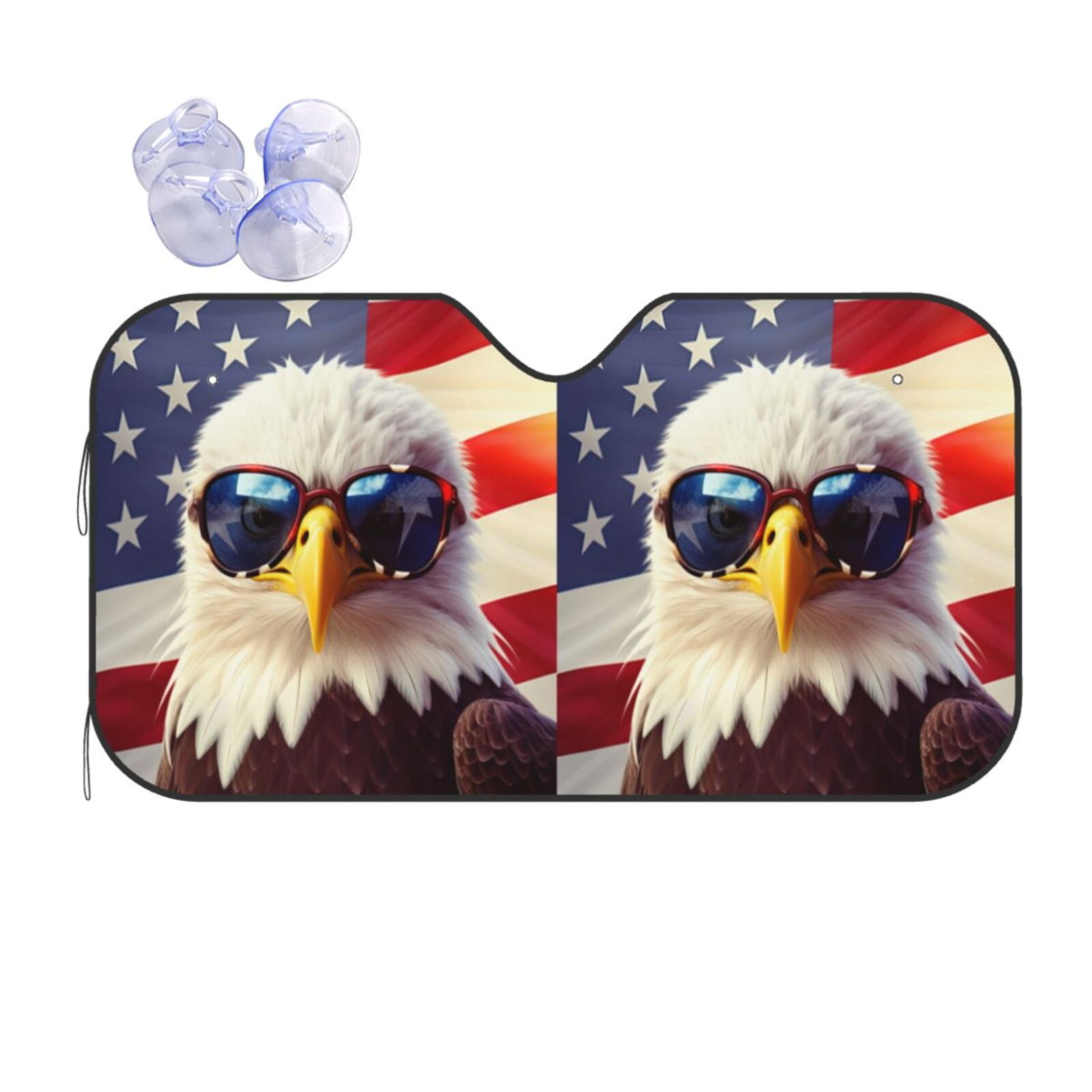 KAKALAD Sunglasses Bald Eagle American Flag 09 Universal Windshield Car ...