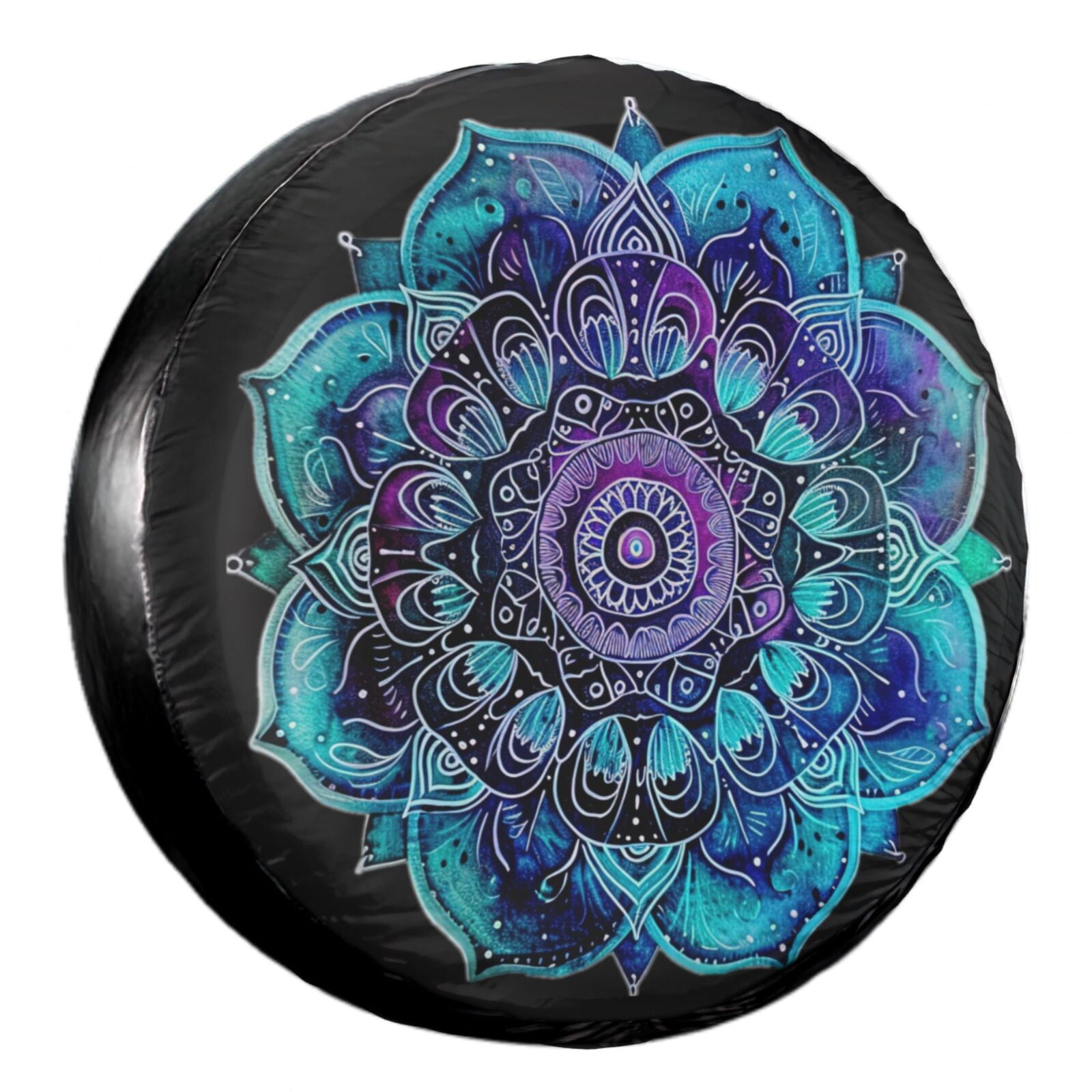 Kakalad Teal And Purple Mandala 04 Spare Tire Cover Weatherproof