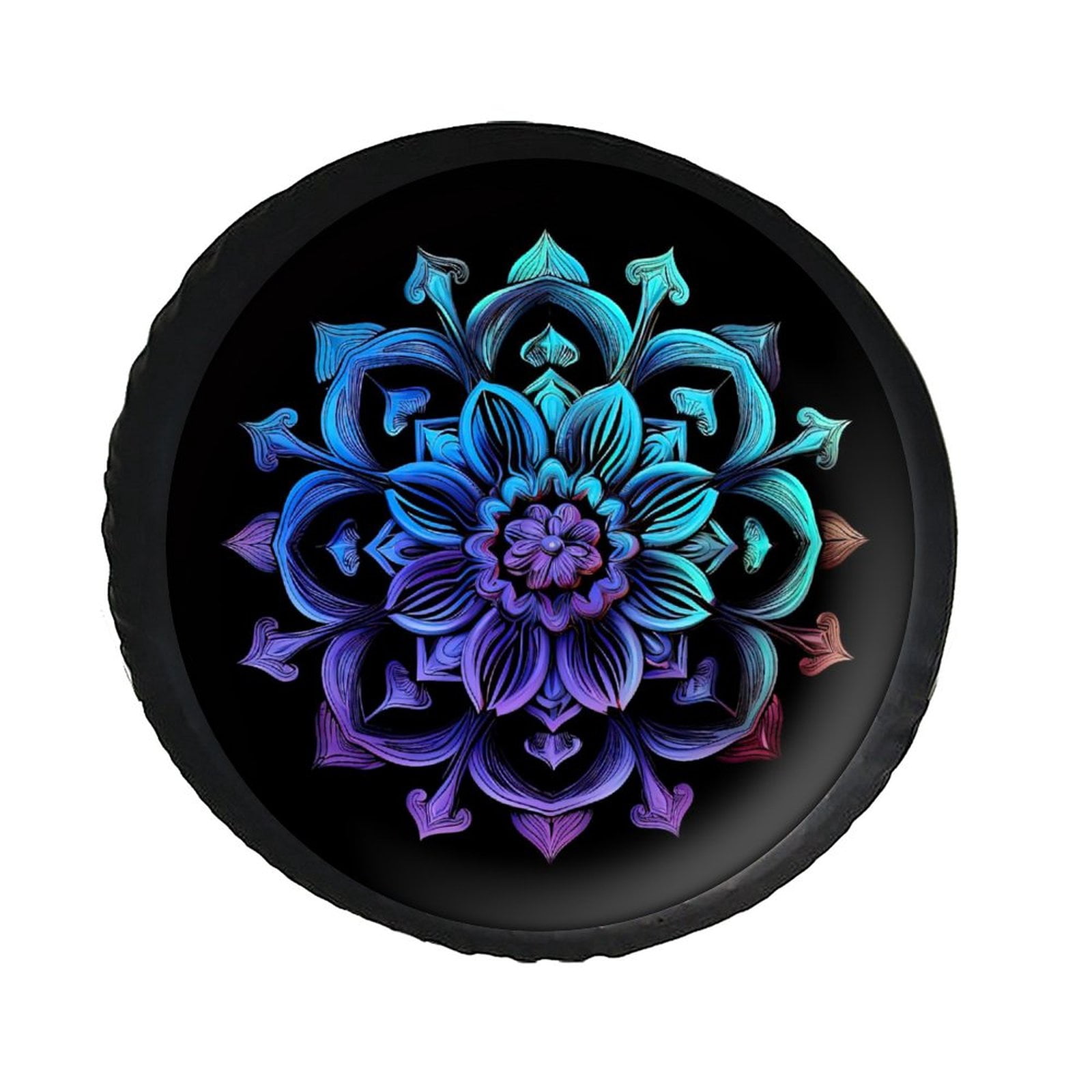 KAKALAD Teal And Purple Mandala 01 Spare Tire Cover PVC Leather Wheel ...
