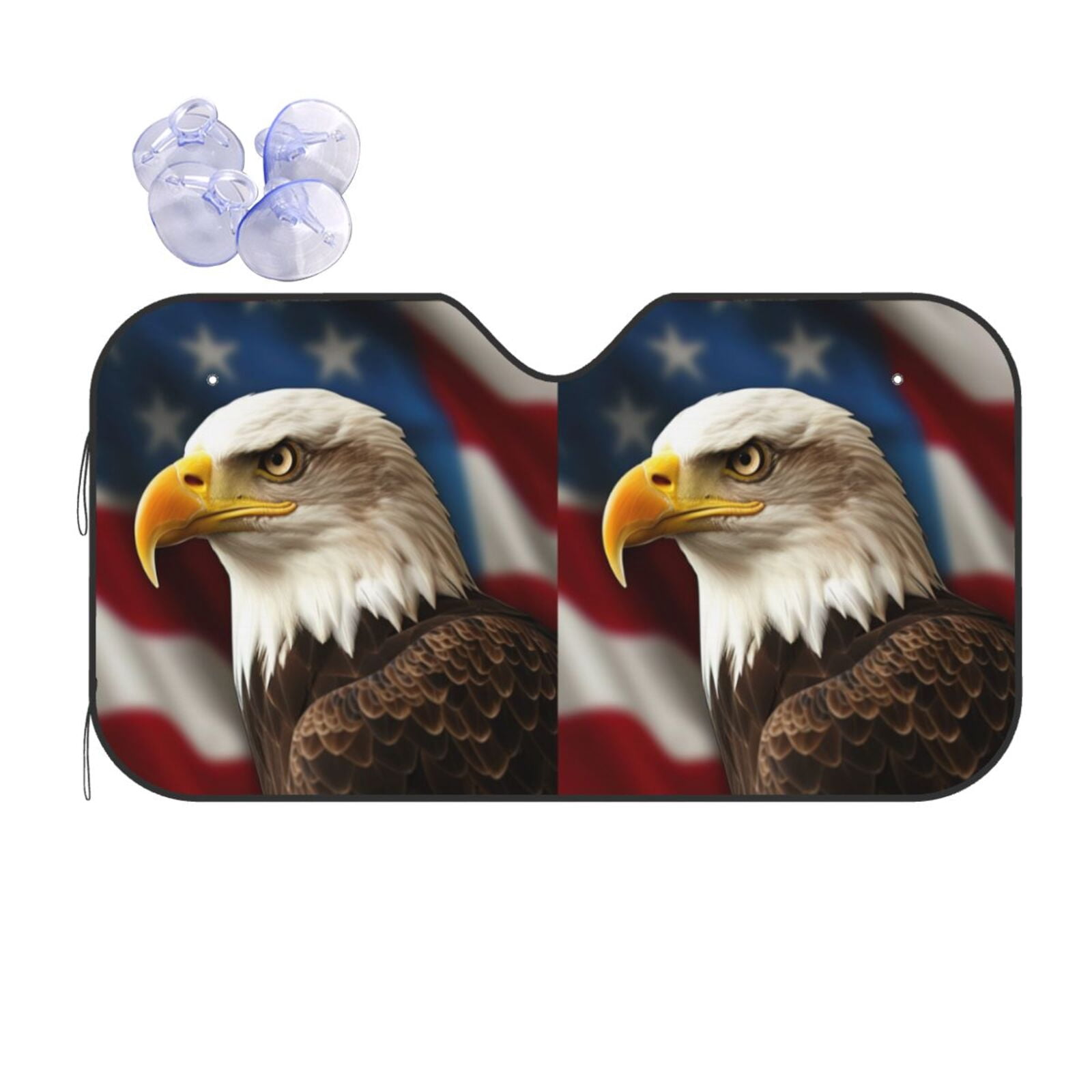 KAKALAD Usa American Flag Eagle 03 Universal Windshield Car Sun Shades ...