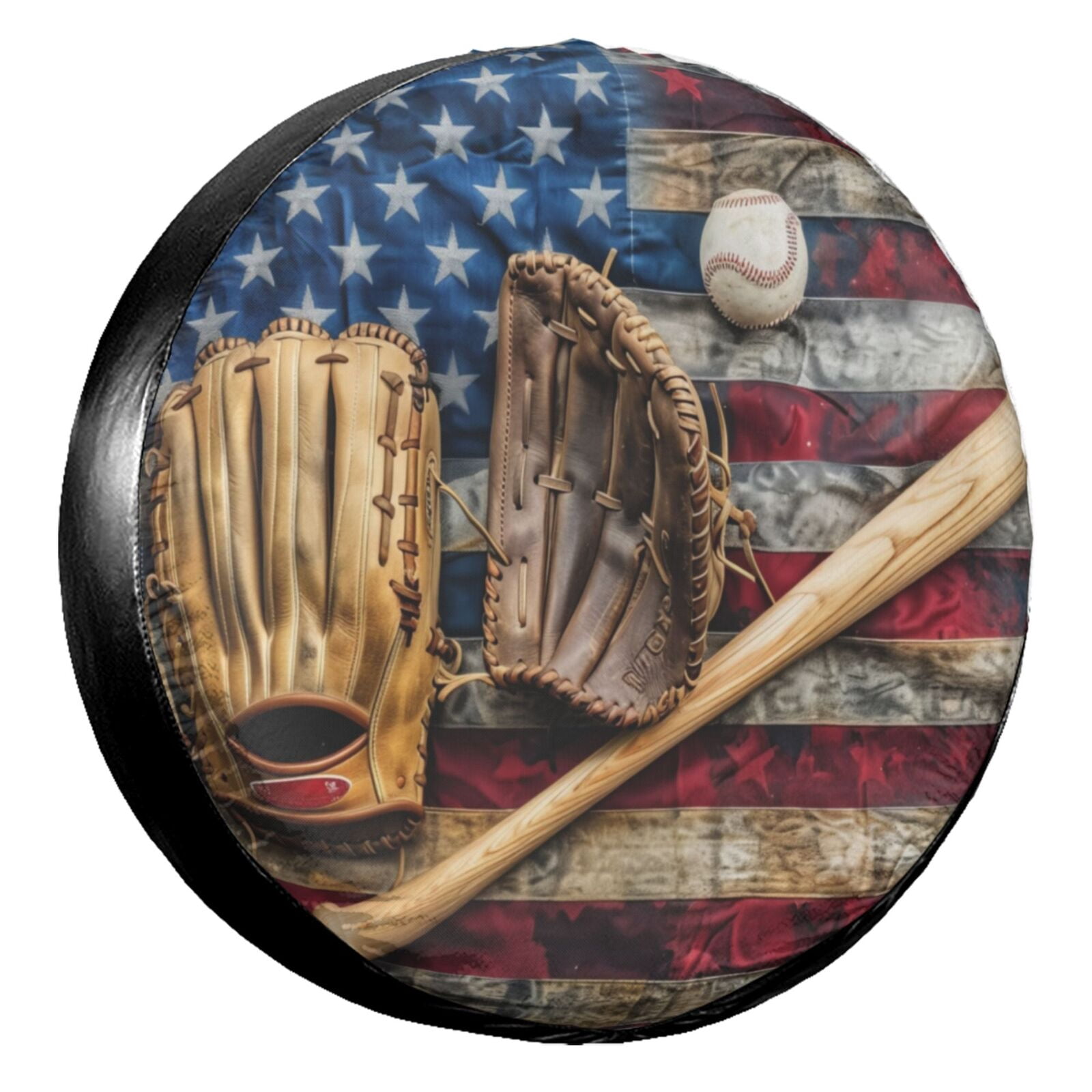 KAKALAD Vintage American Flag Baseball Bat 01 Spare Tire Cover ...