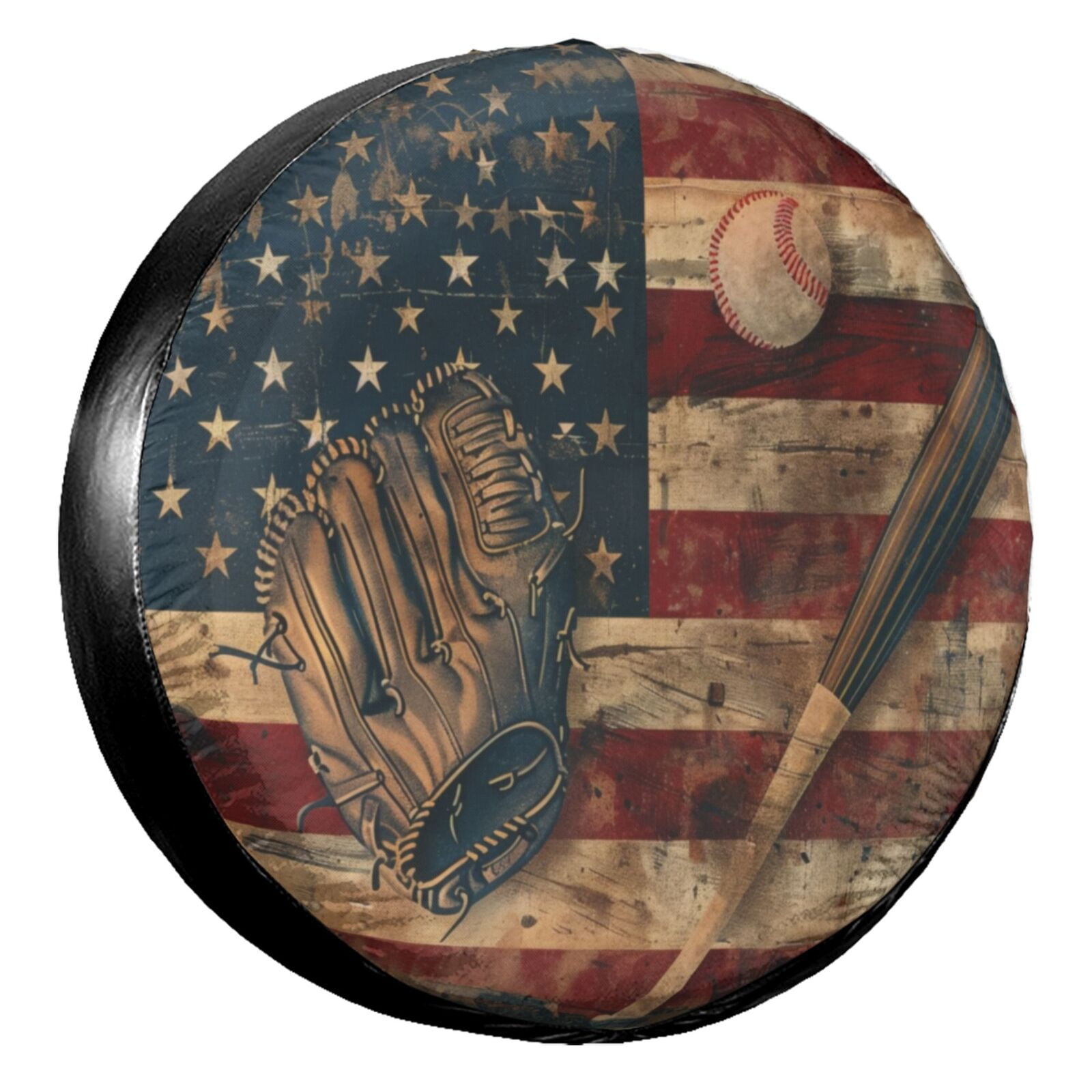 KAKALAD Vintage American Flag Baseball Bat 03 Spare Tire Cover ...