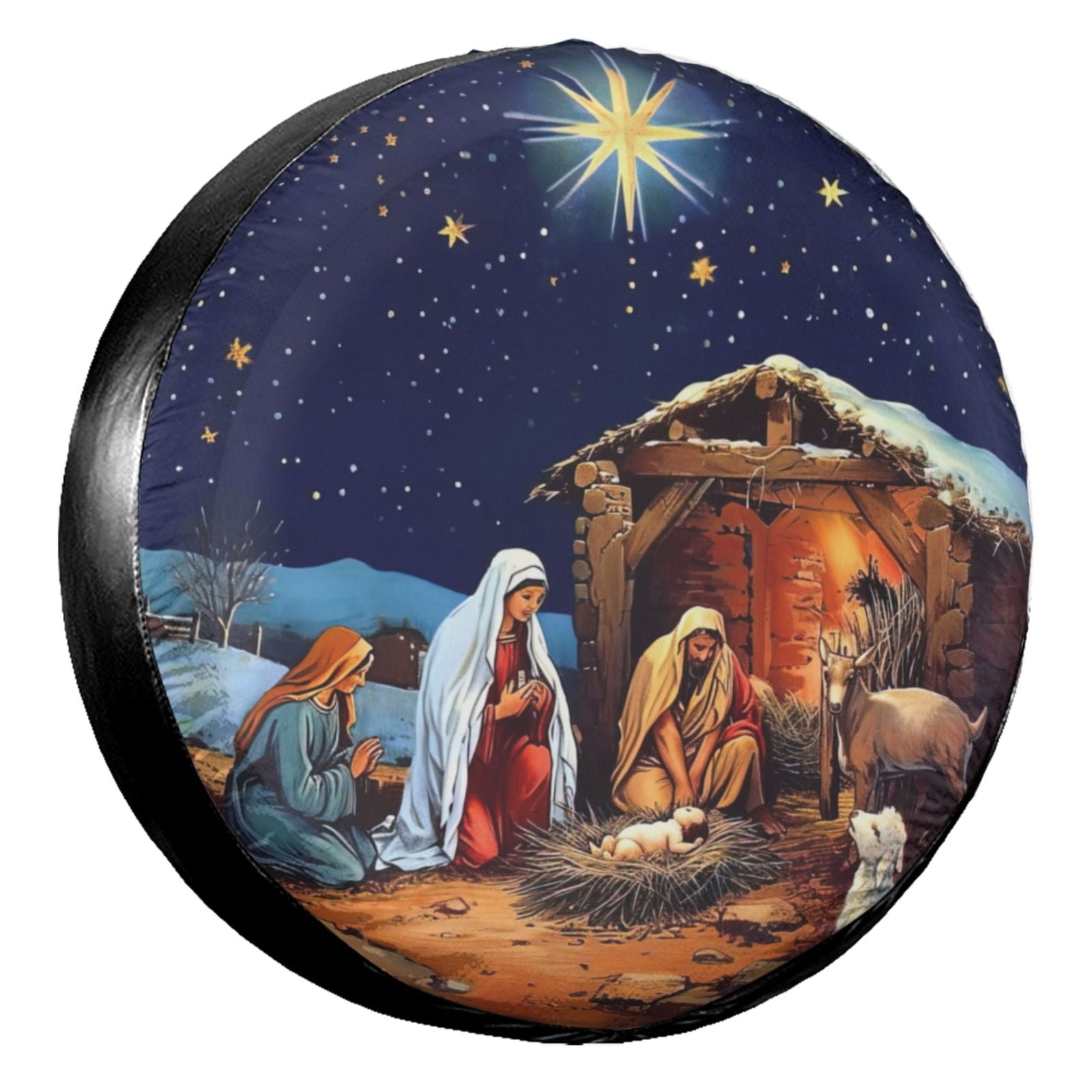KAKALAD Vintage Christmas Nativity Jesus In Manger 01 Spare Tire Cover ...