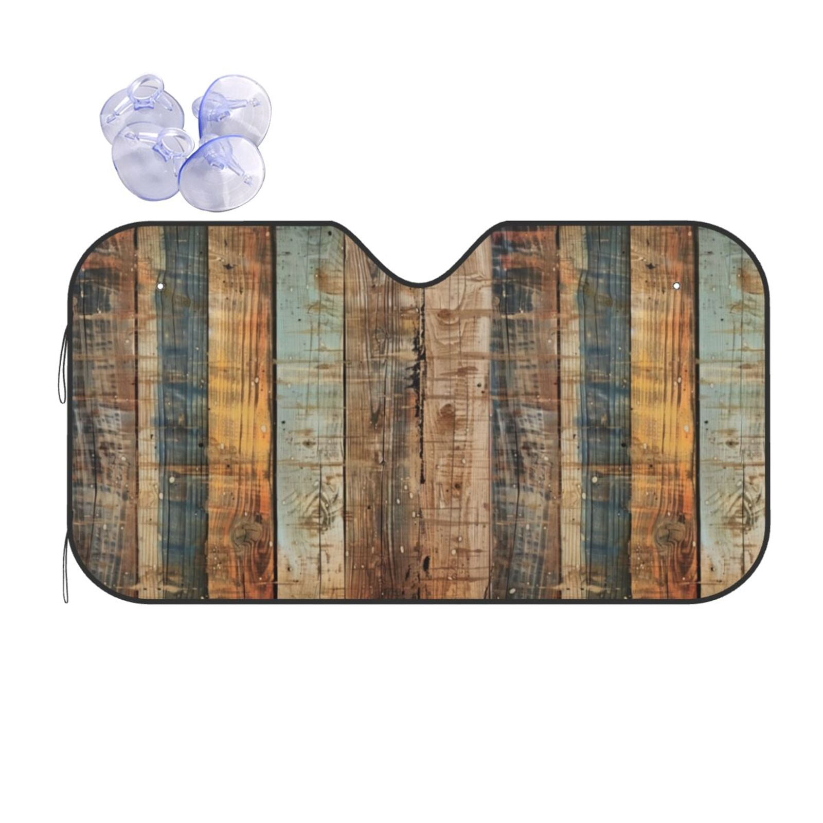 KAKALAD Vintage Old Wooden Texture 08 Universal Windshield Car Sun ...