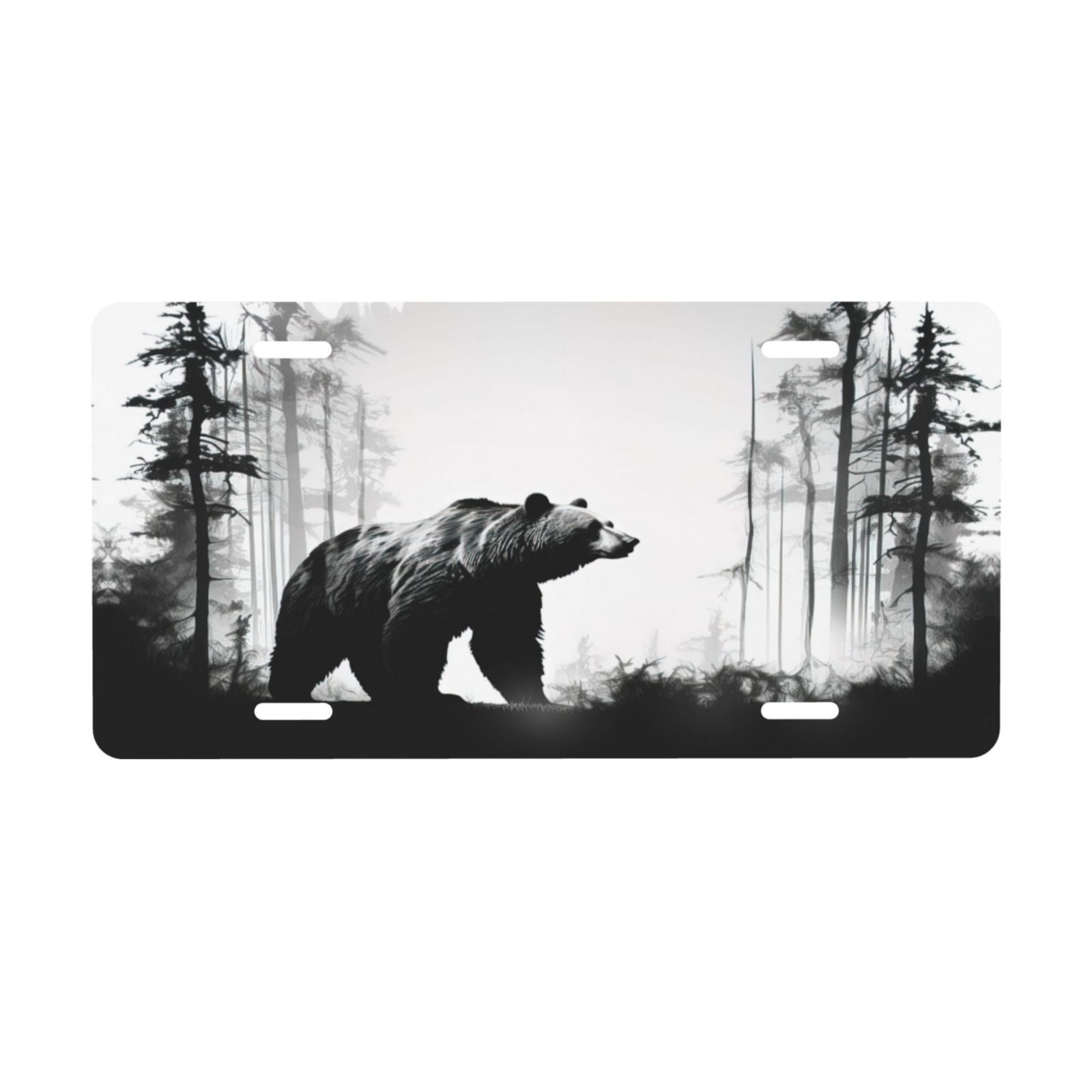 KAKALAD Woods Forests Bear 08 Aluminum Universal Car Vehicles License ...