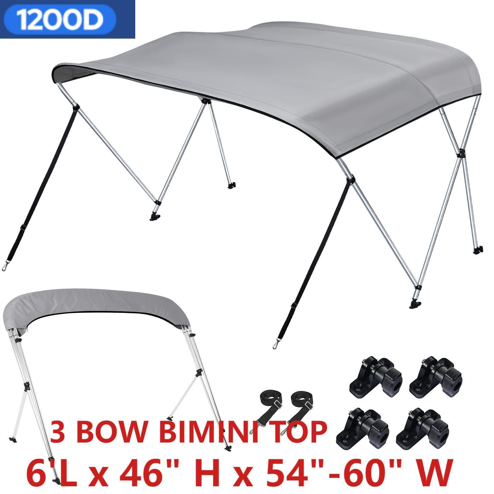 KAKIT 3 4 Bow Bimini Tops for Boats 1200D Oxford Boat Canopy Includes ...