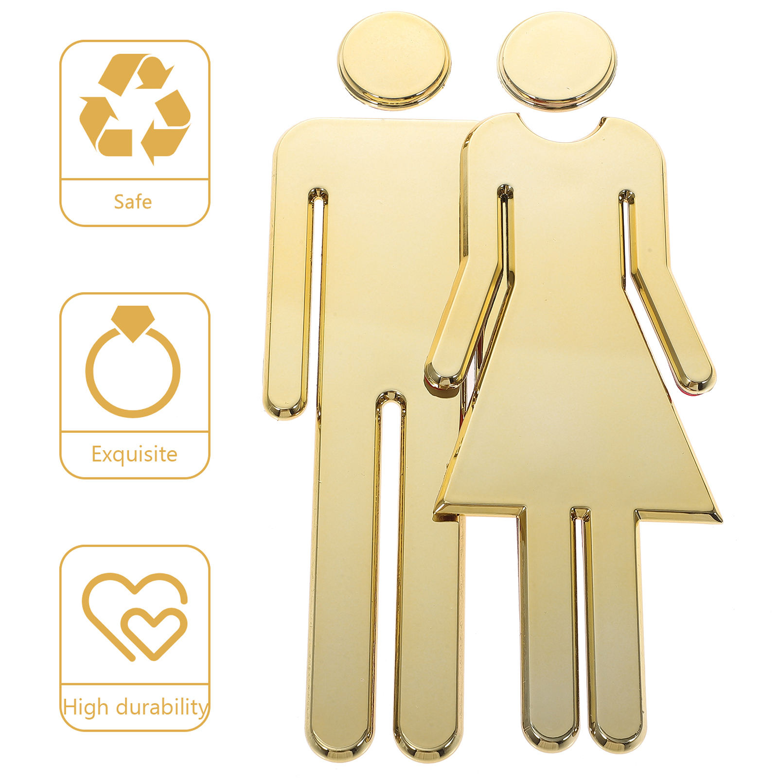 KAKOWELY 1 Pair 304 Stainless Steel Restroom Identification Signs for ...