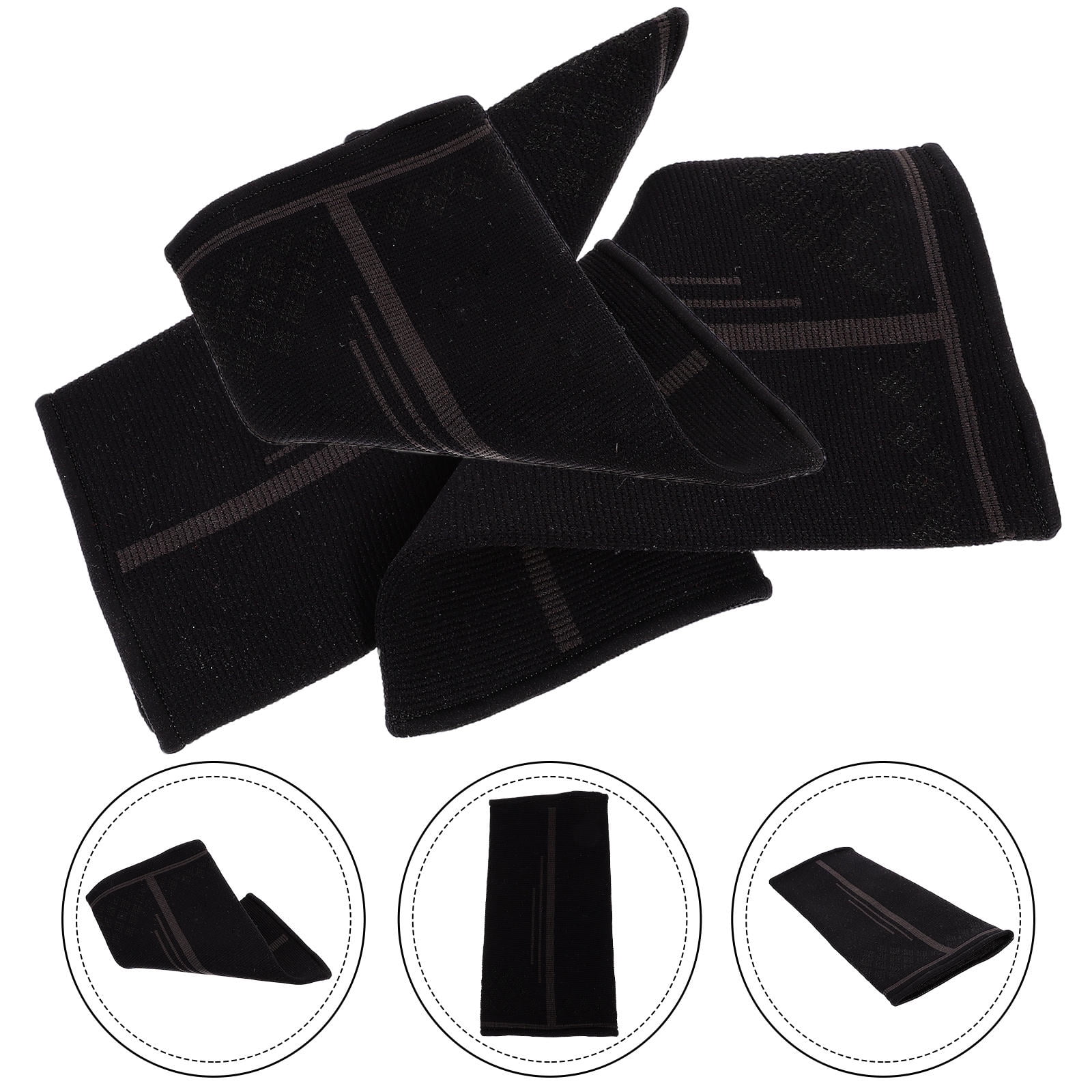 KAKOWELY Elastic Wrist Brace Sports Arm Cover Black 1 Pair Polyester ...