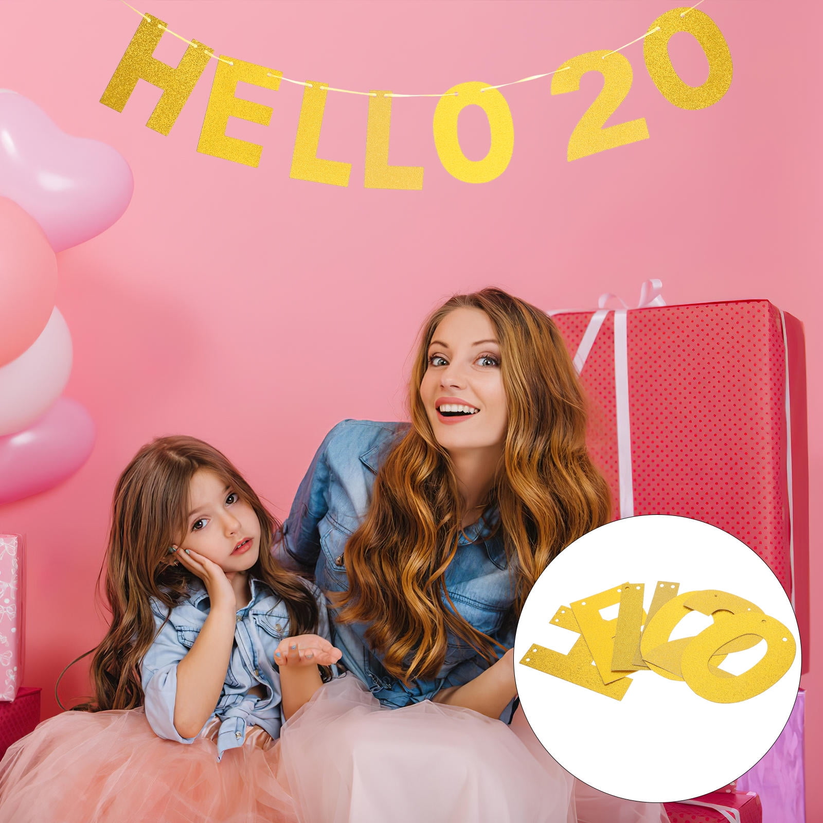 KAKOWELY 1 Set Birthday Door Banner Golden Synthetic Material Reusable ...