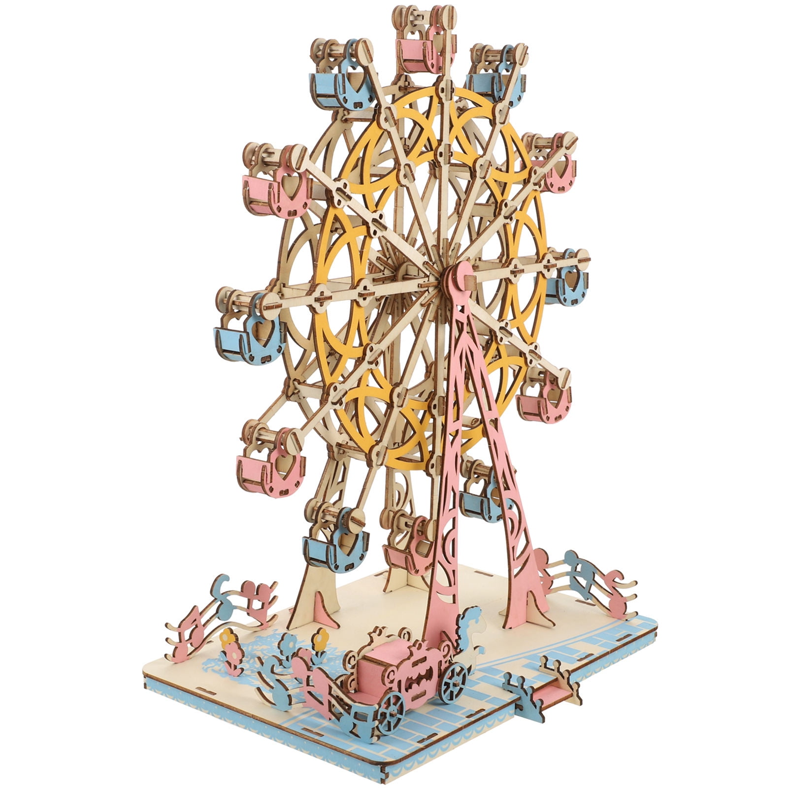 KAKOWELY 1 Set Build-It-Yourself Woodworking Kit Ferries Wheel Model ...