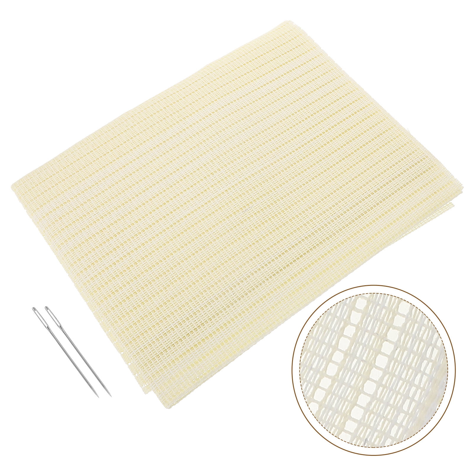 KAKOWELY 1 Set Embroidery Cloth Cross Stitch Fabric Beige Rectangular ...