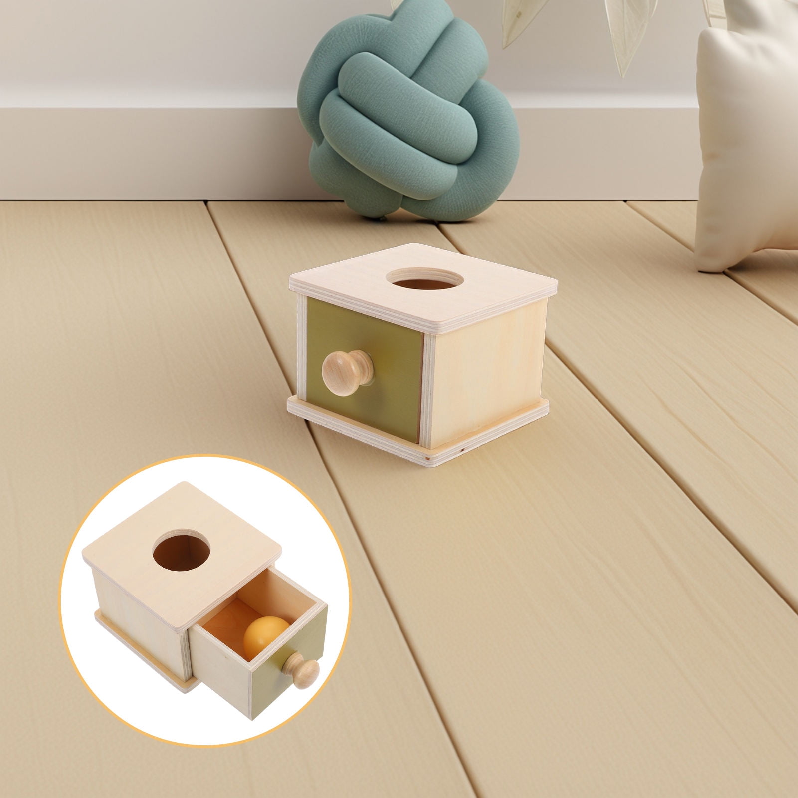 KAKOWELY Montessori Wooden Ball Drop Toy Playroom Activities 1 Set 3 ...