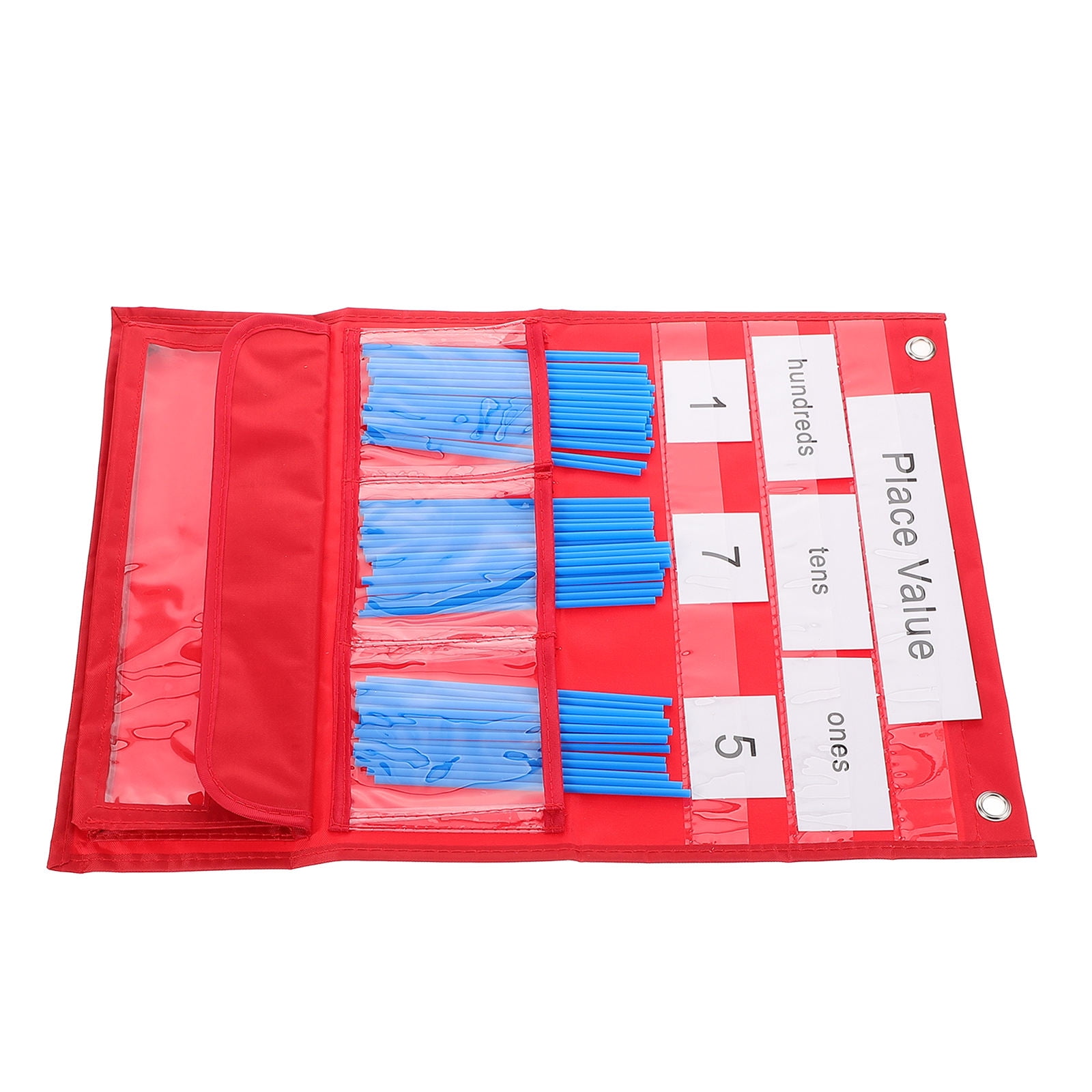 KAKOWELY 1 Set Red Polyester Pocket Chart for Classroom Counting and ...