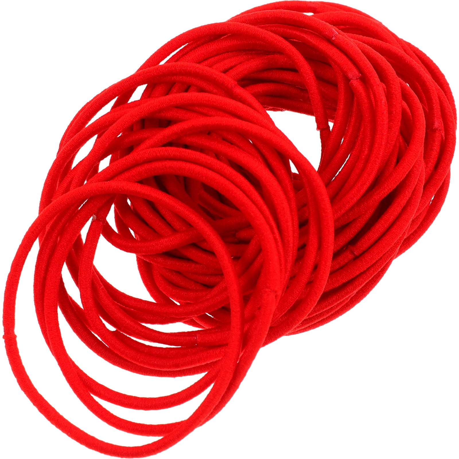 KAKOWELY 100Pcs Hair Bands for Women Red Color Nylon and Rubber Bands ...