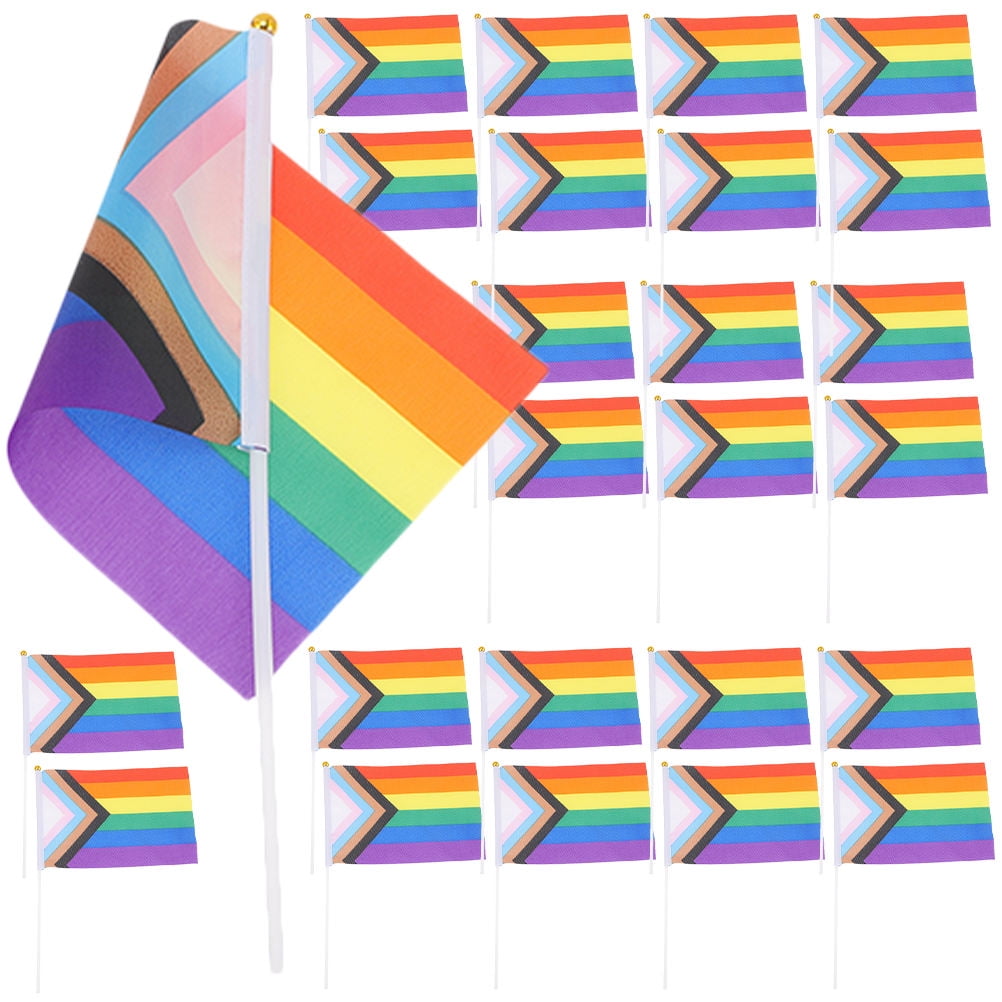 KAKOWELY Pride Day Decorations Handheld Pride Flags Multi-Colored ...